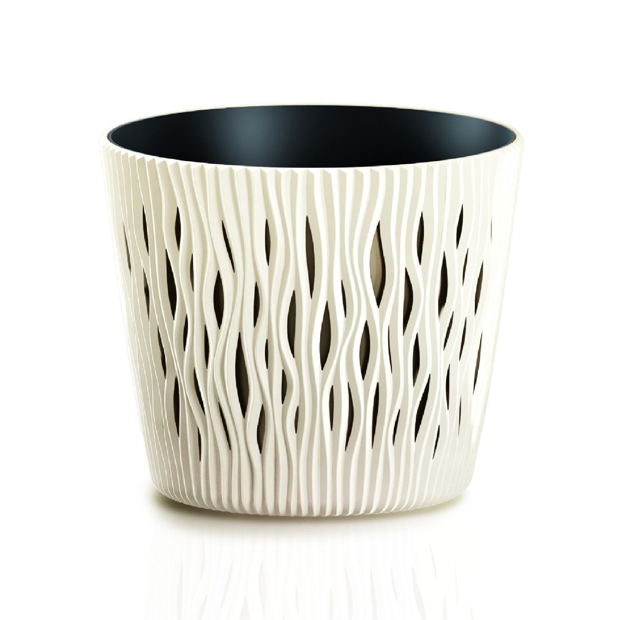 Ghiveci flori Sandy, plastic, Ø16 cm, bej