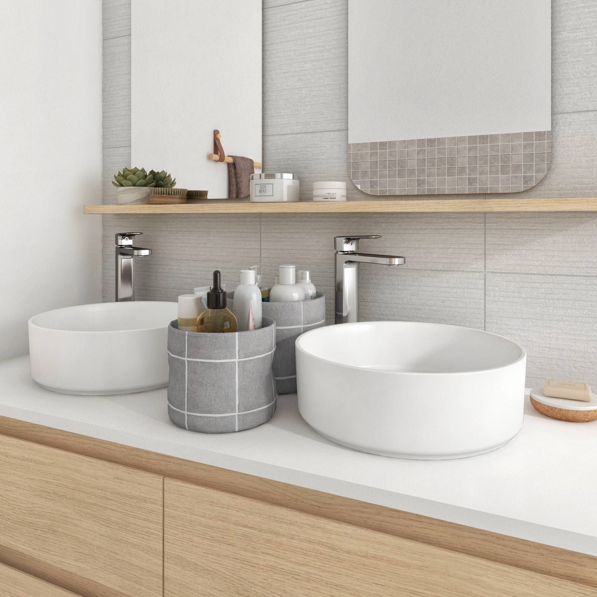 Cos organizare Sensea Neo Pattern, 21 x 21 x 18 cm, gri, set 2 bucati