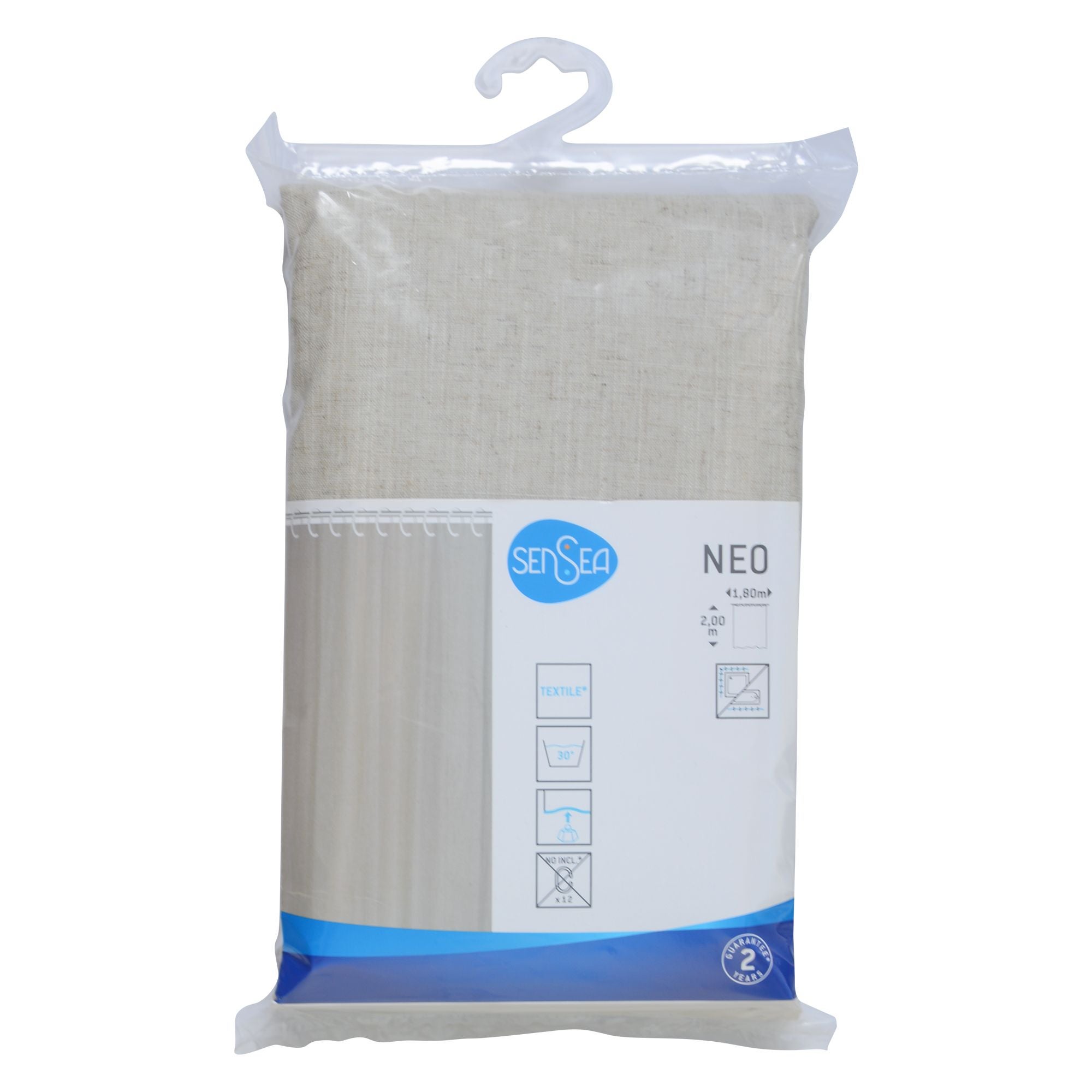 Perdea dus NEO, din poliester, 180 x 200 cm, model uni, maro