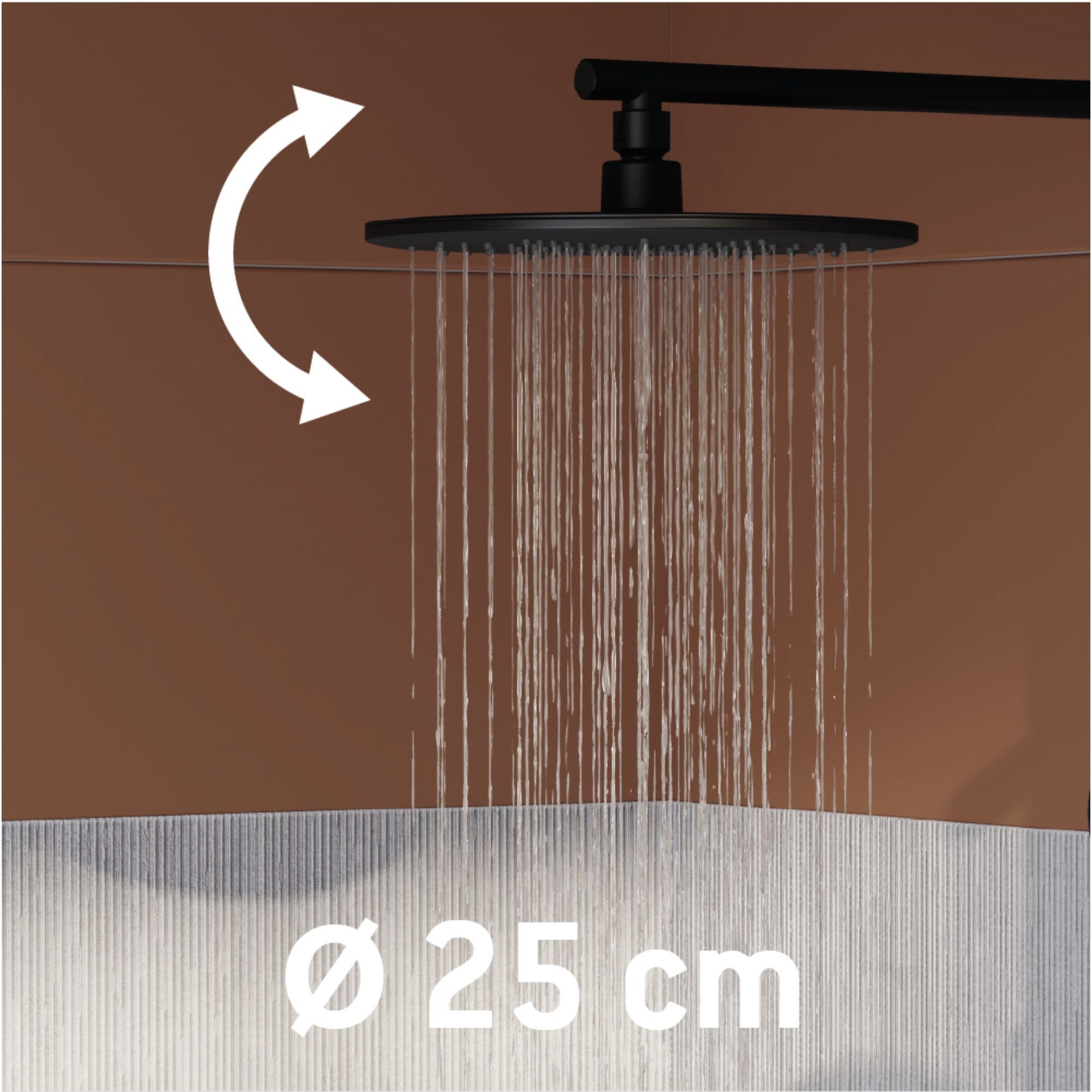 Sistem dus fix, Sensea Easy, 3 functii, plastic, negru