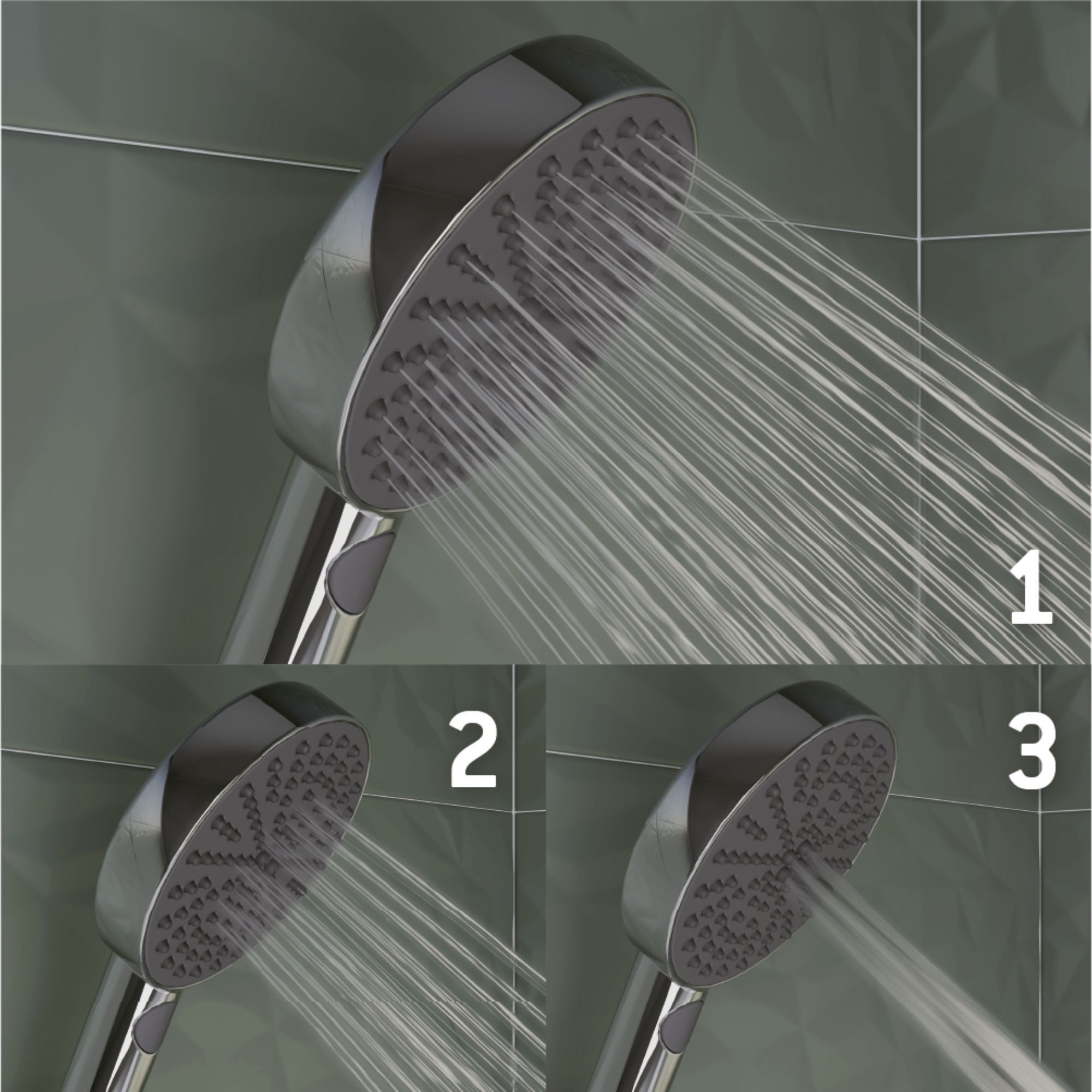 Sistem dus fix, Sensea Easy, 3 functii, plastic, crom