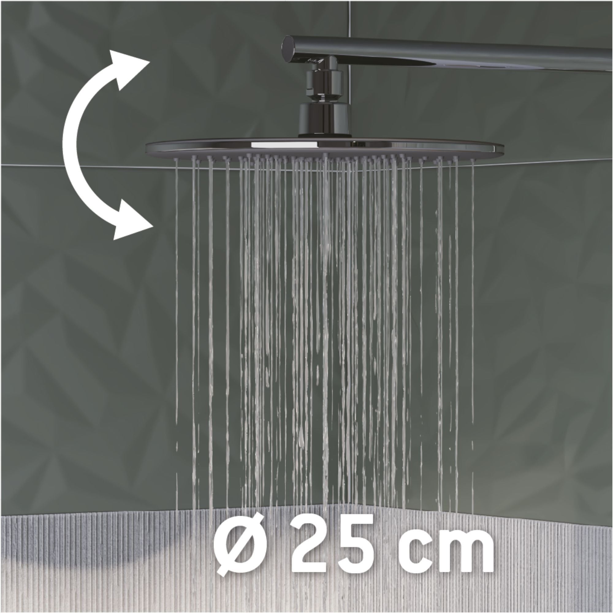 Sistem dus fix, Sensea Easy, 3 functii, plastic, crom