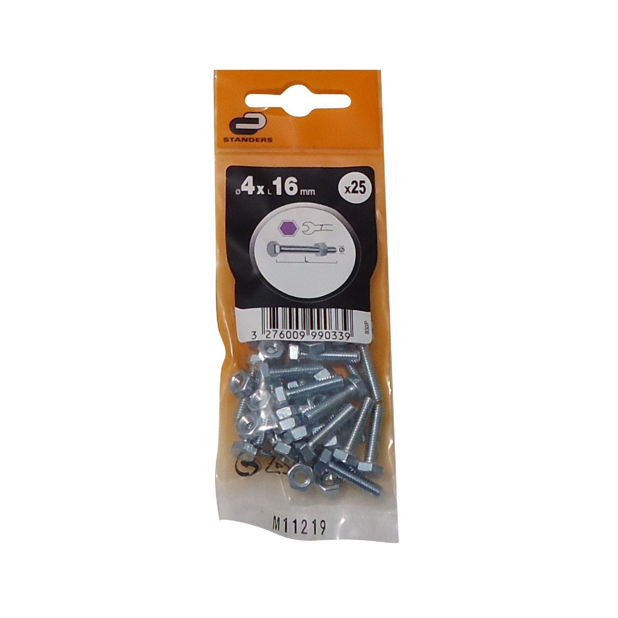 Surub metric hexagonal 4 x 16 mm cutie 25 buc