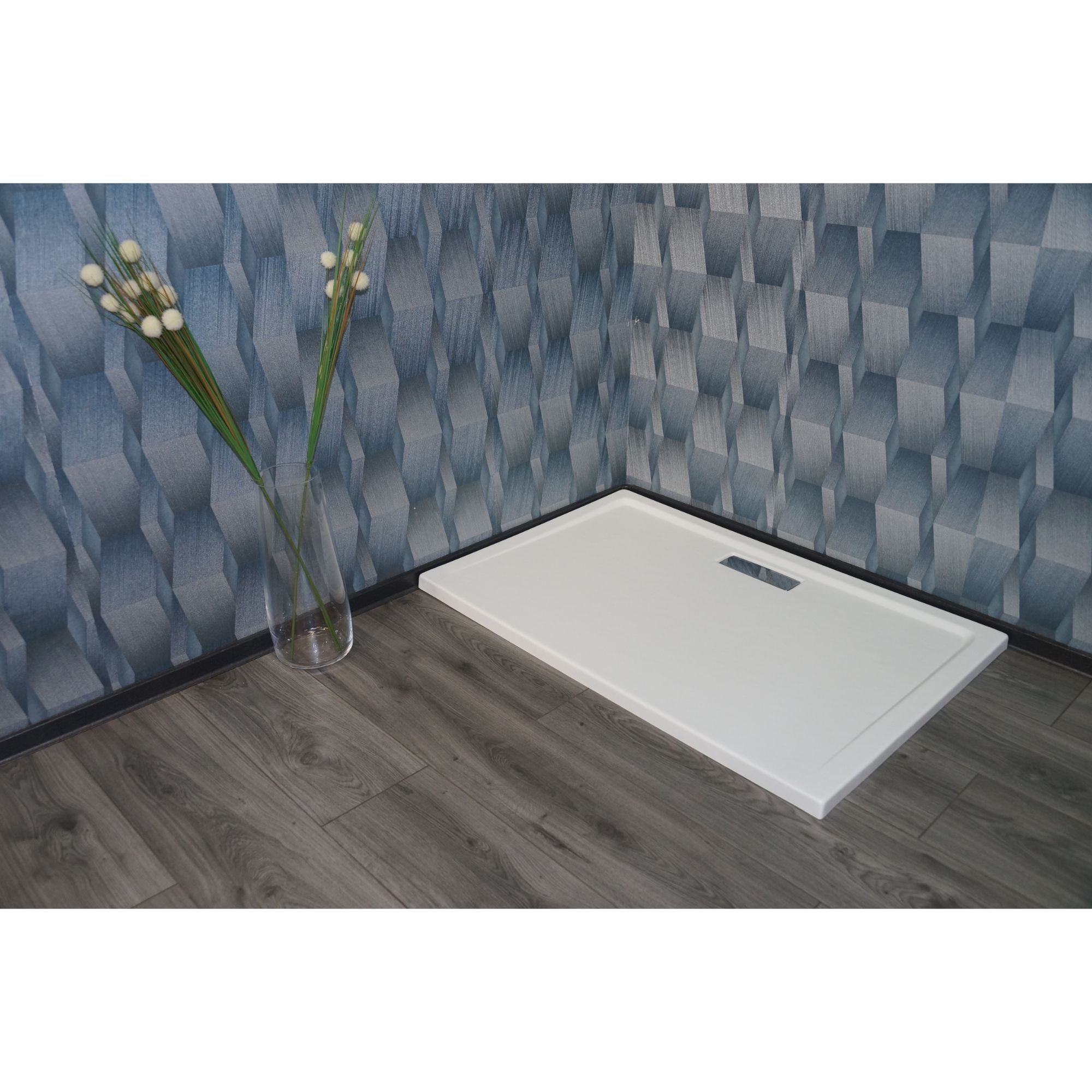 Cadita dus slim, Celesta, rectangulara, acril, 120 x 80 cm, alb