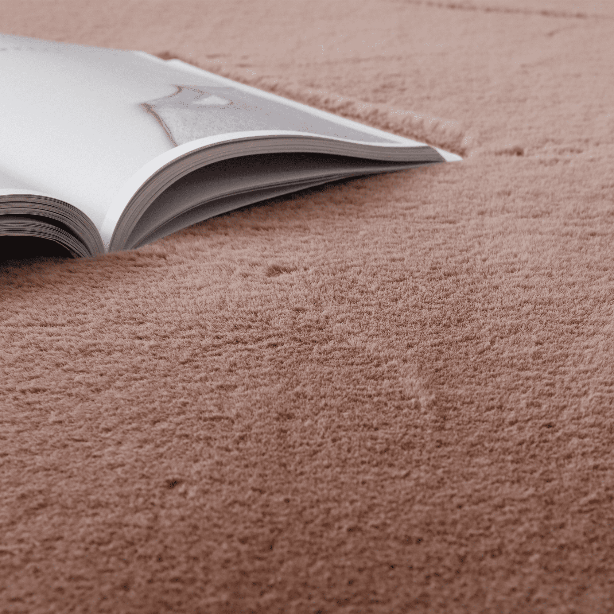 Covor Lop, poliester, 120 x 160 cm, roz pudra