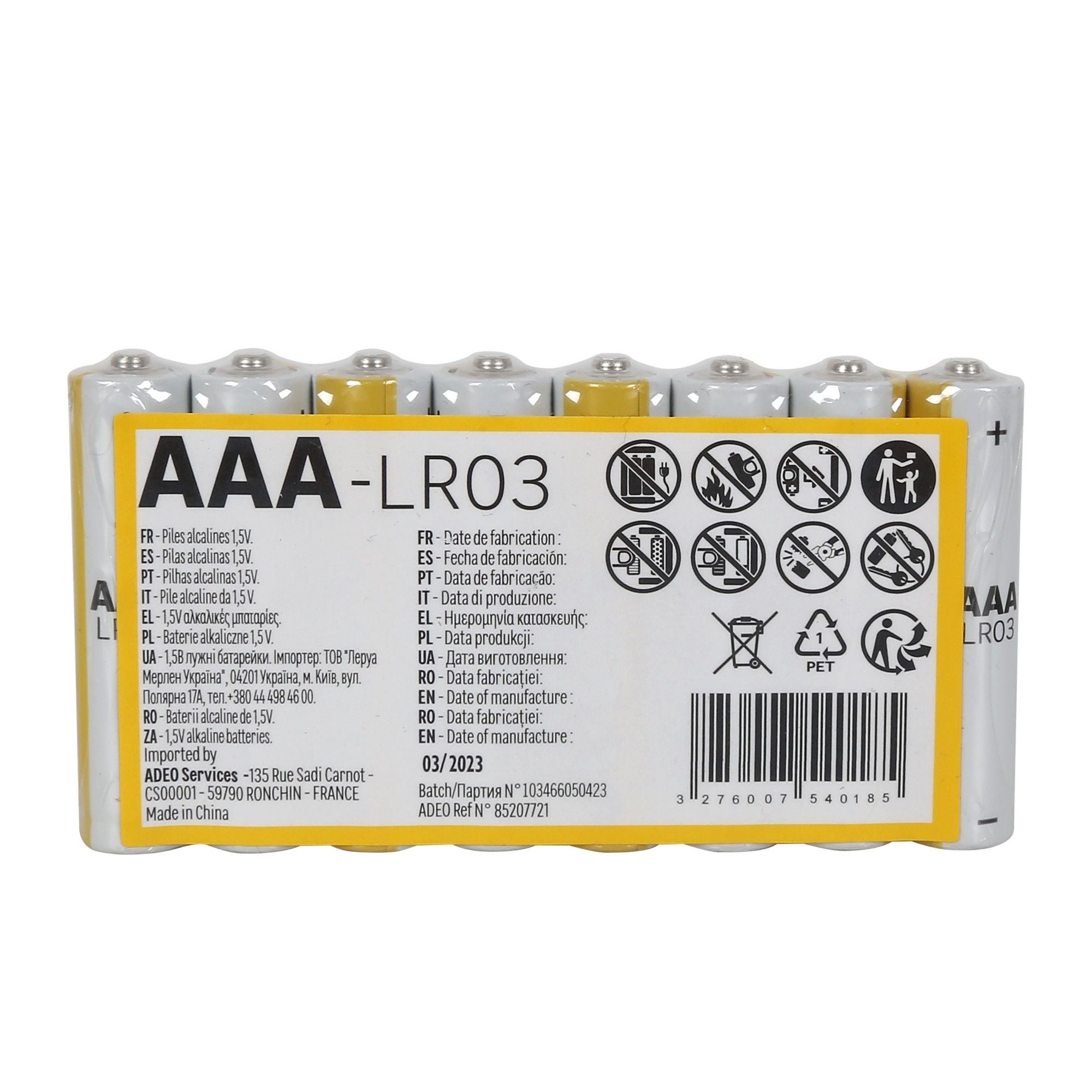 Baterii alcaline AAA (set 8 buc)