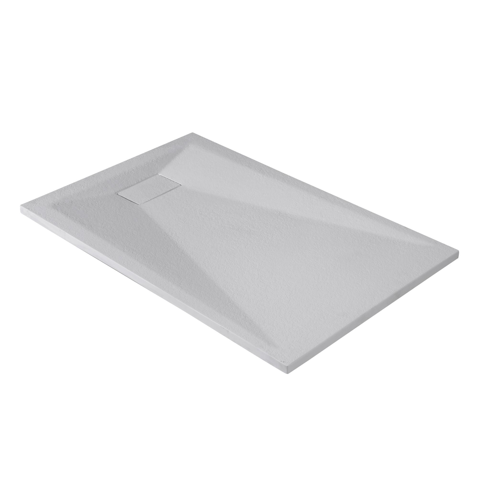 Cadita dus Rough, rectangulara, 120 x 80 cm, alb