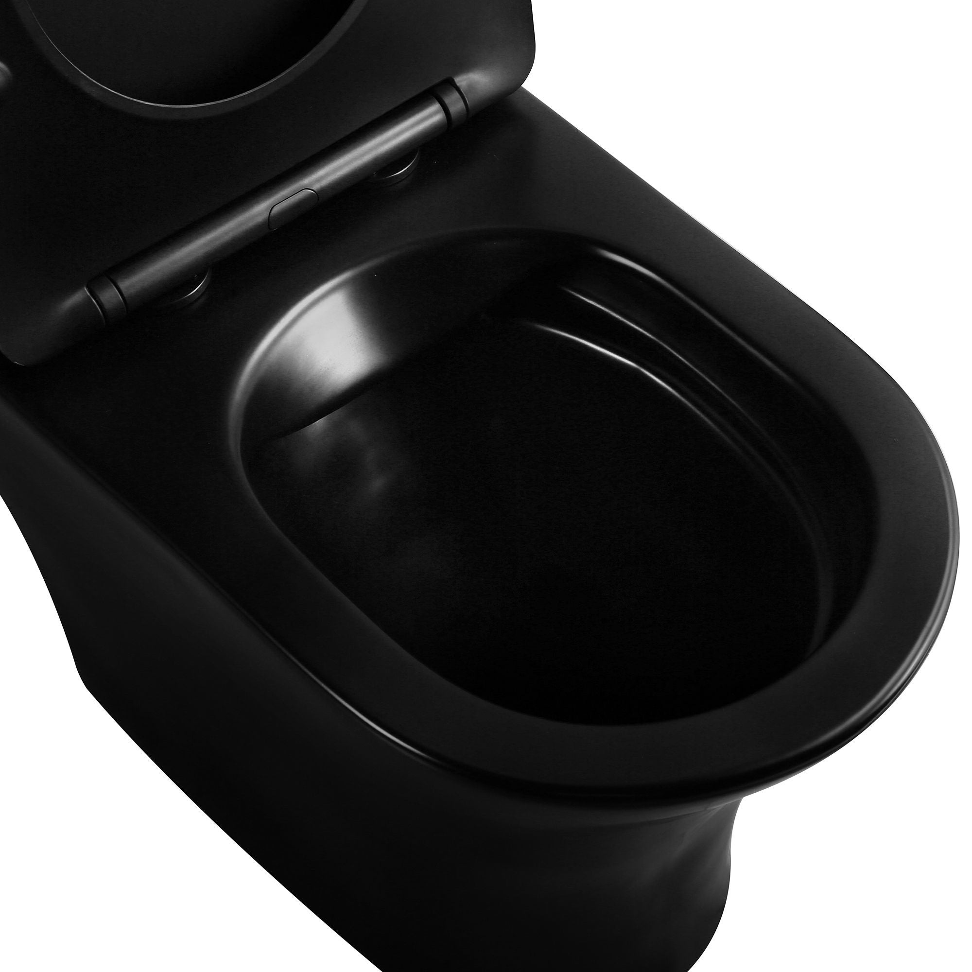 Set vas wc stativ, ceramic, cu rezervor si capac, negru