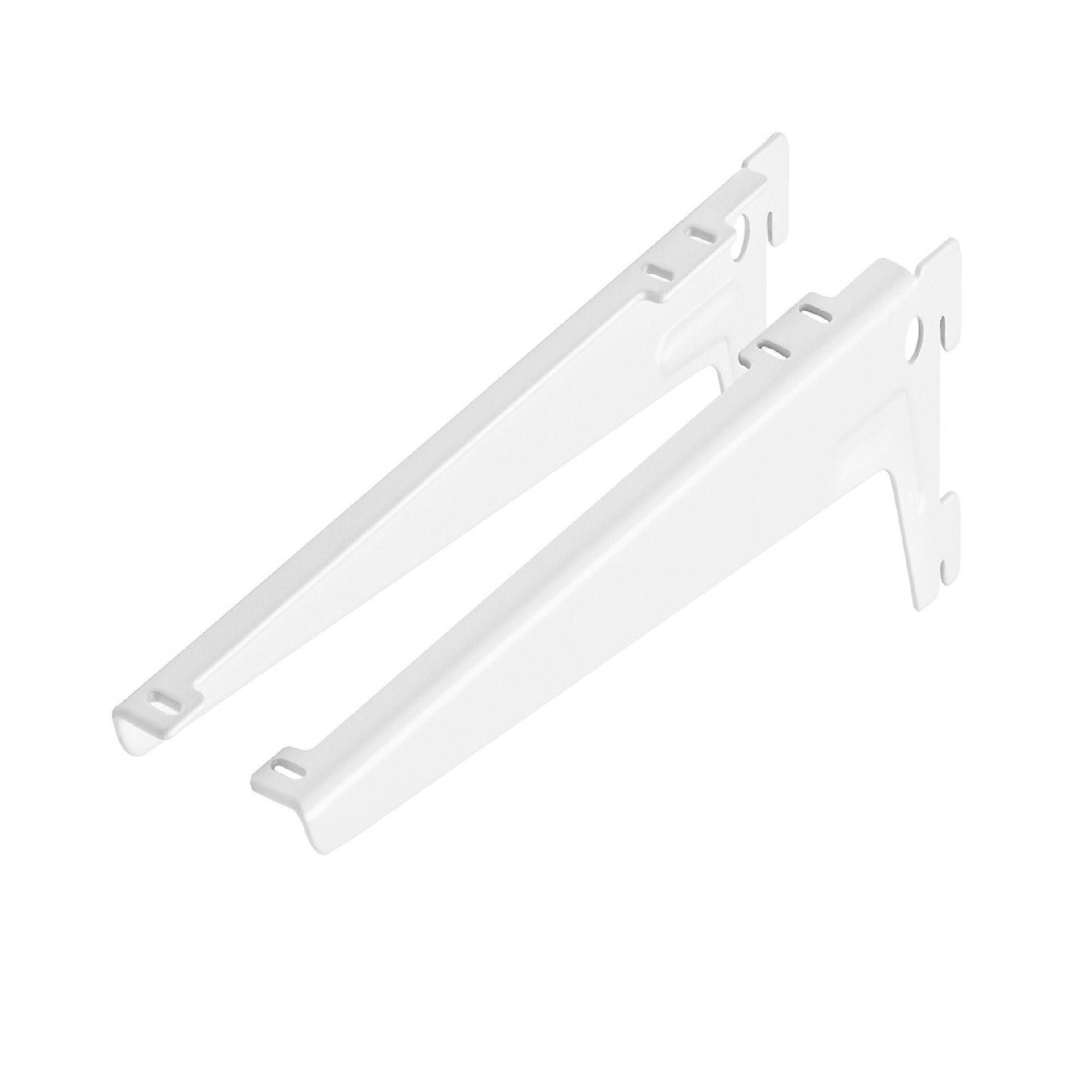 Suporti simpli pentru raft pe sina, 230 mm, alb (set 2 buc)