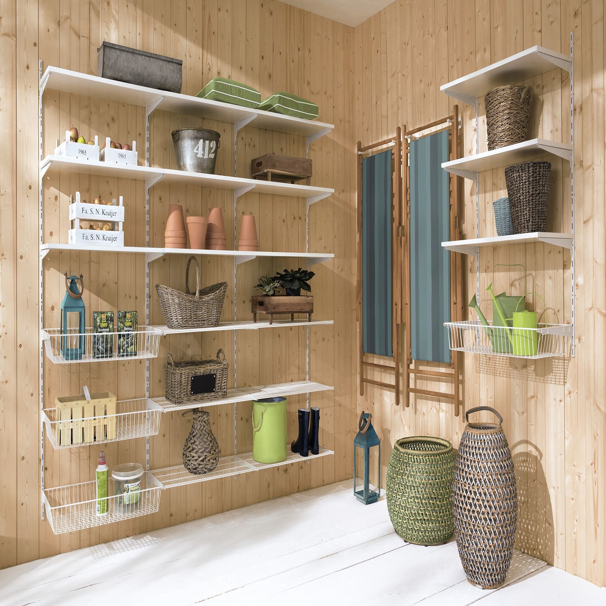 Suporti simpli pentru raft pe sina, 380 mm, alb (set 2 buc)