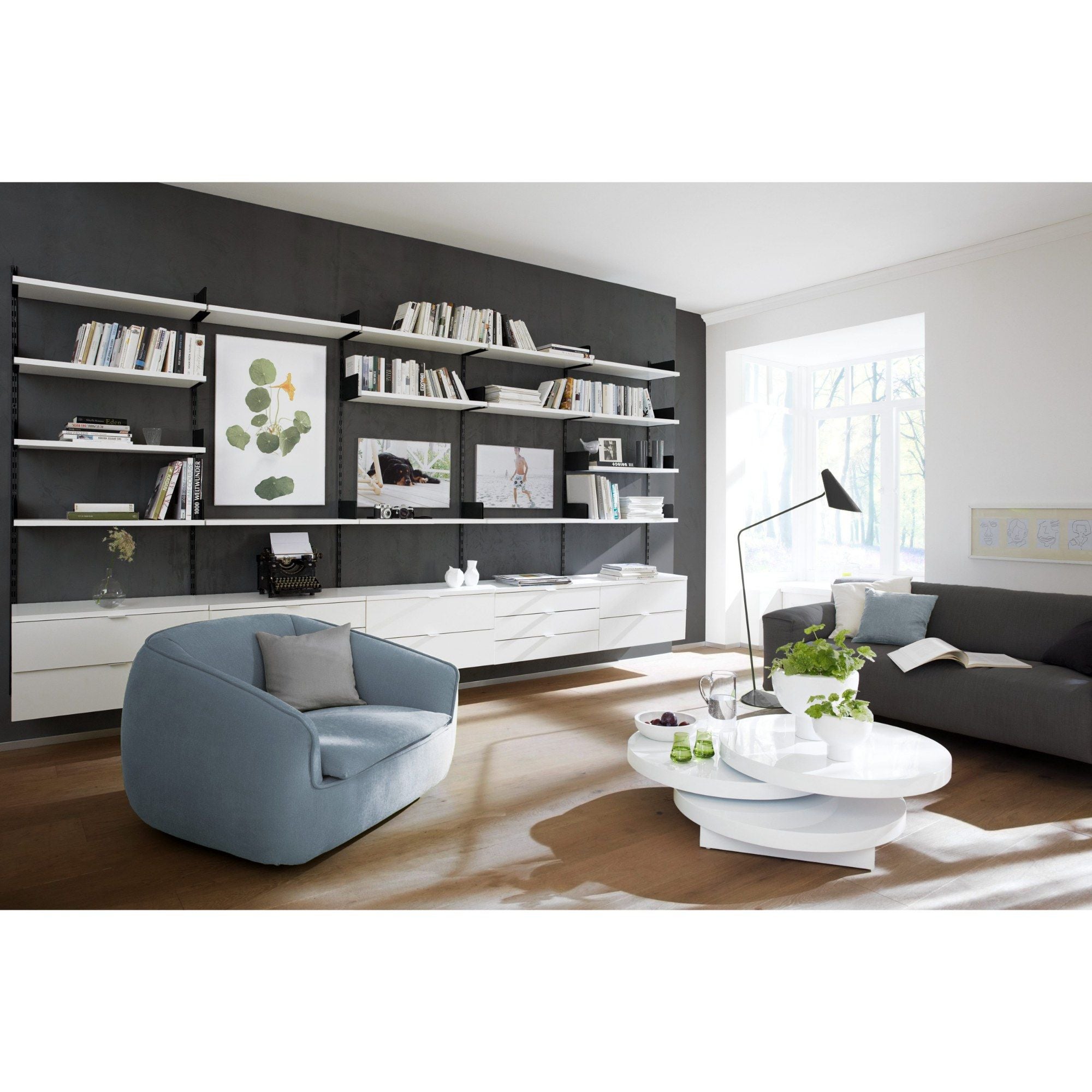 Suport simplu pentru raft pe sina, 100 mm, negru