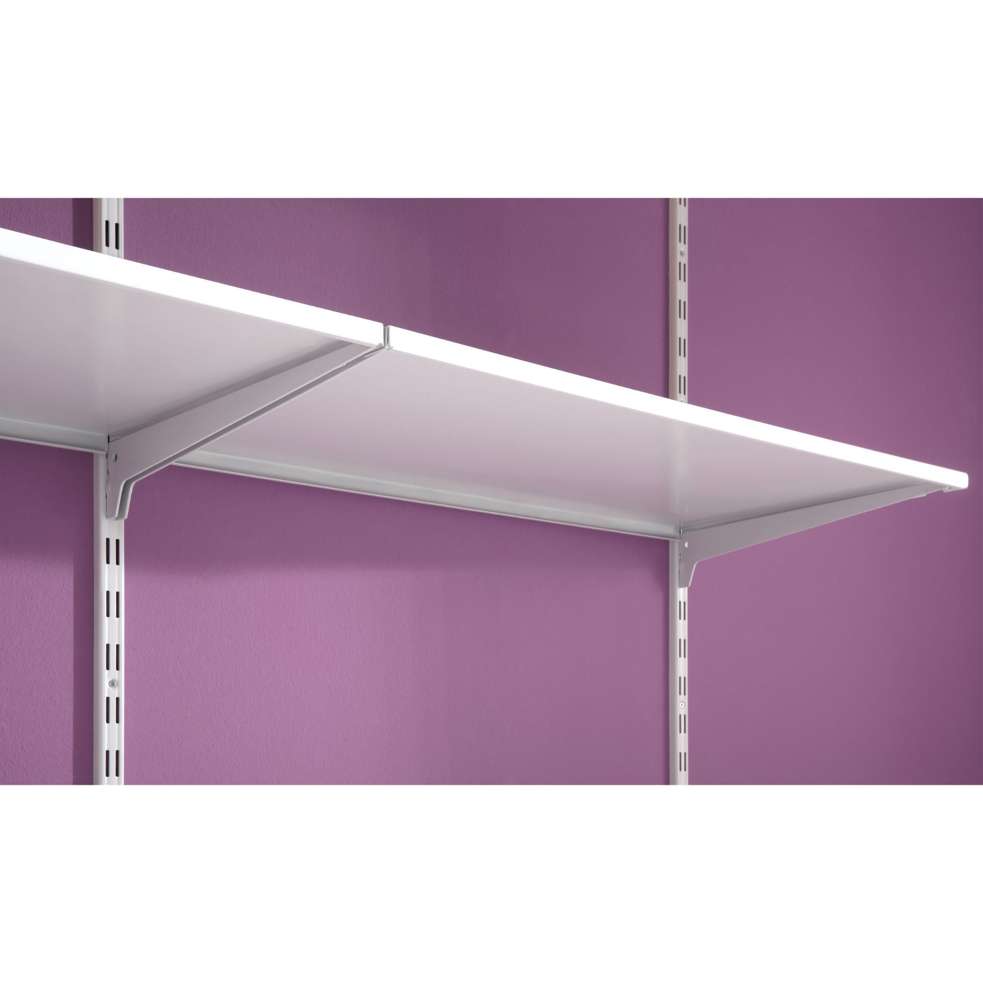 Suport simplu pentru raft pe sina, 200 mm, alb