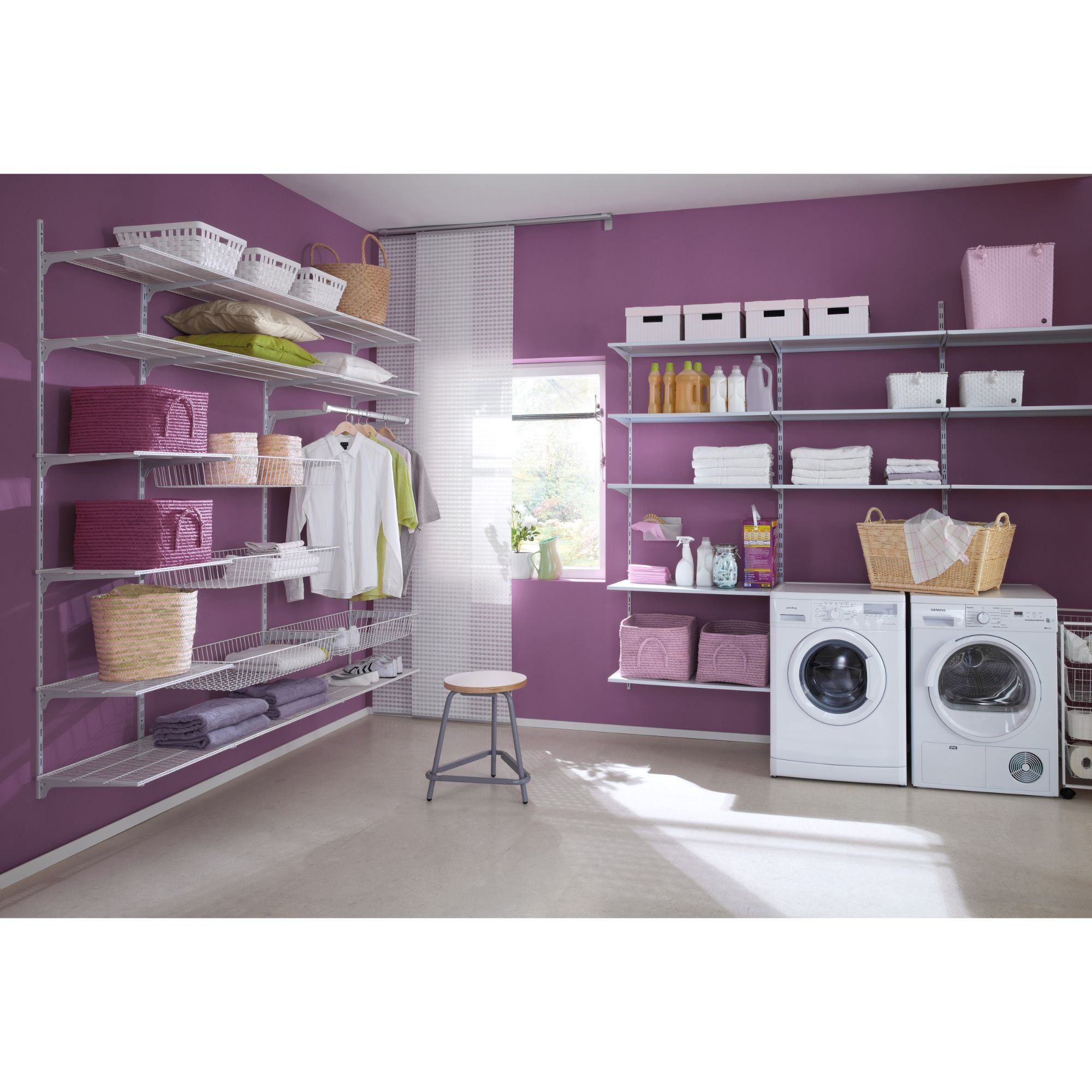 Suport simplu pentru raft pe sina, 250mm alb