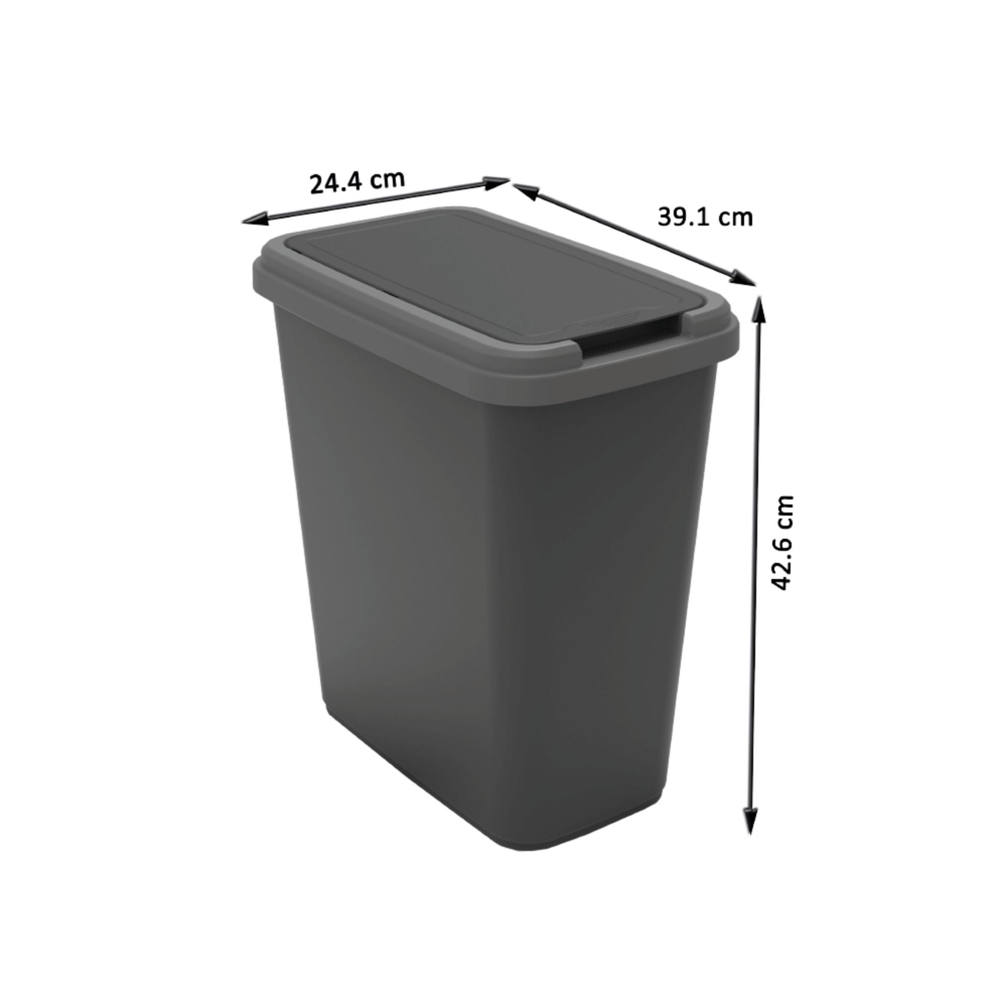 Cos de gunoi Delinia, din plastic, deschidere batanta, 25 L, negru