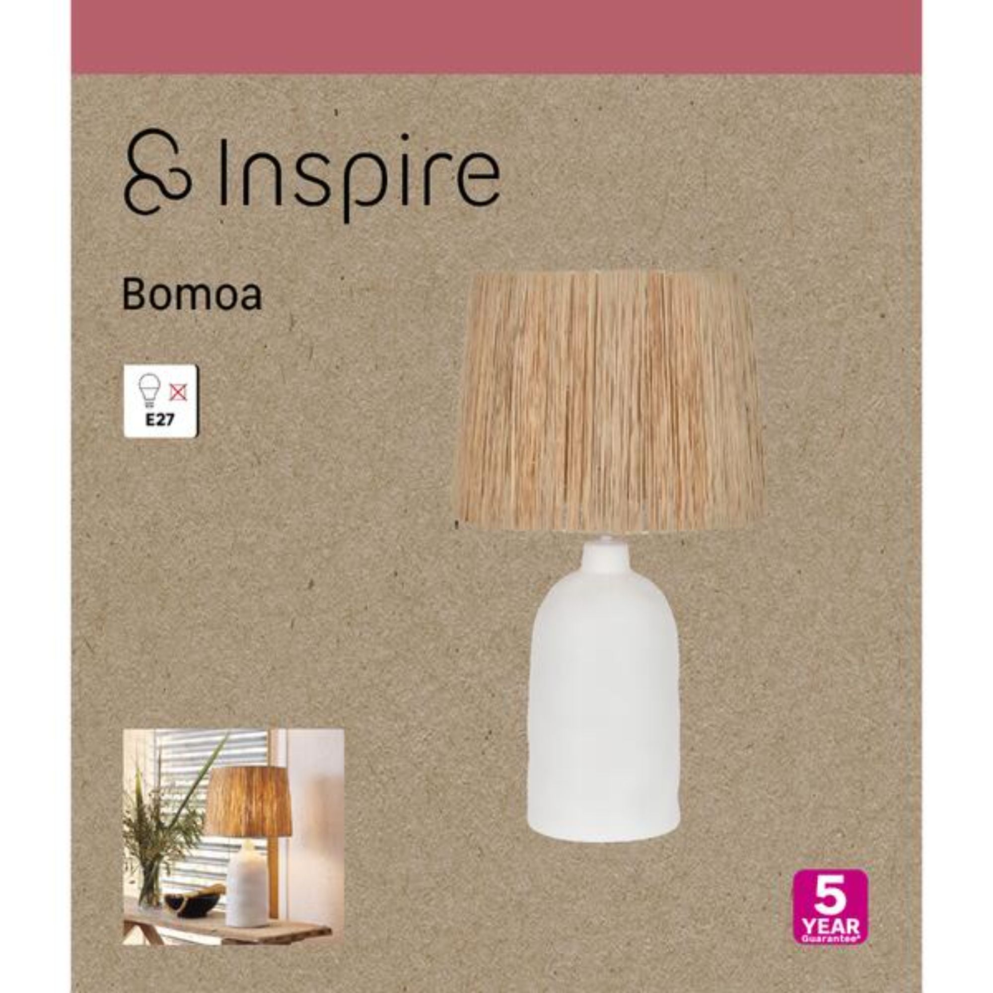 Veioza Bomoa, 1 x E27, 15 W, H 62 cm, ceramica