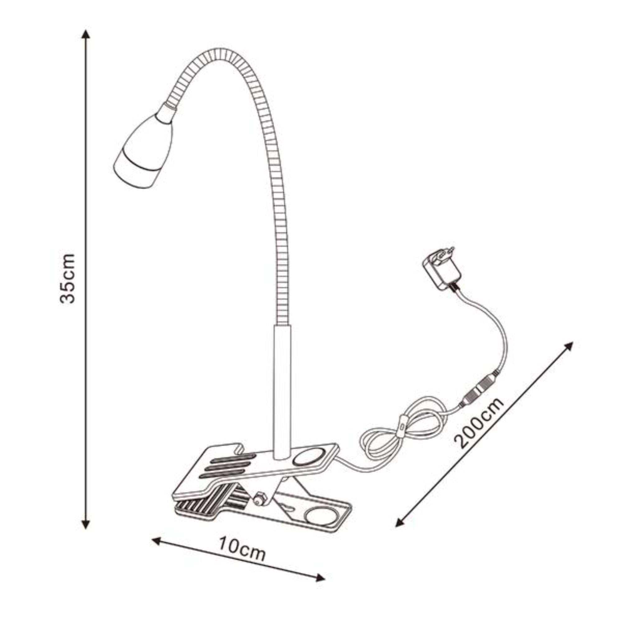 Lampa birou LED Gao, cu clips, 420 lumeni, lumina neutra, negru