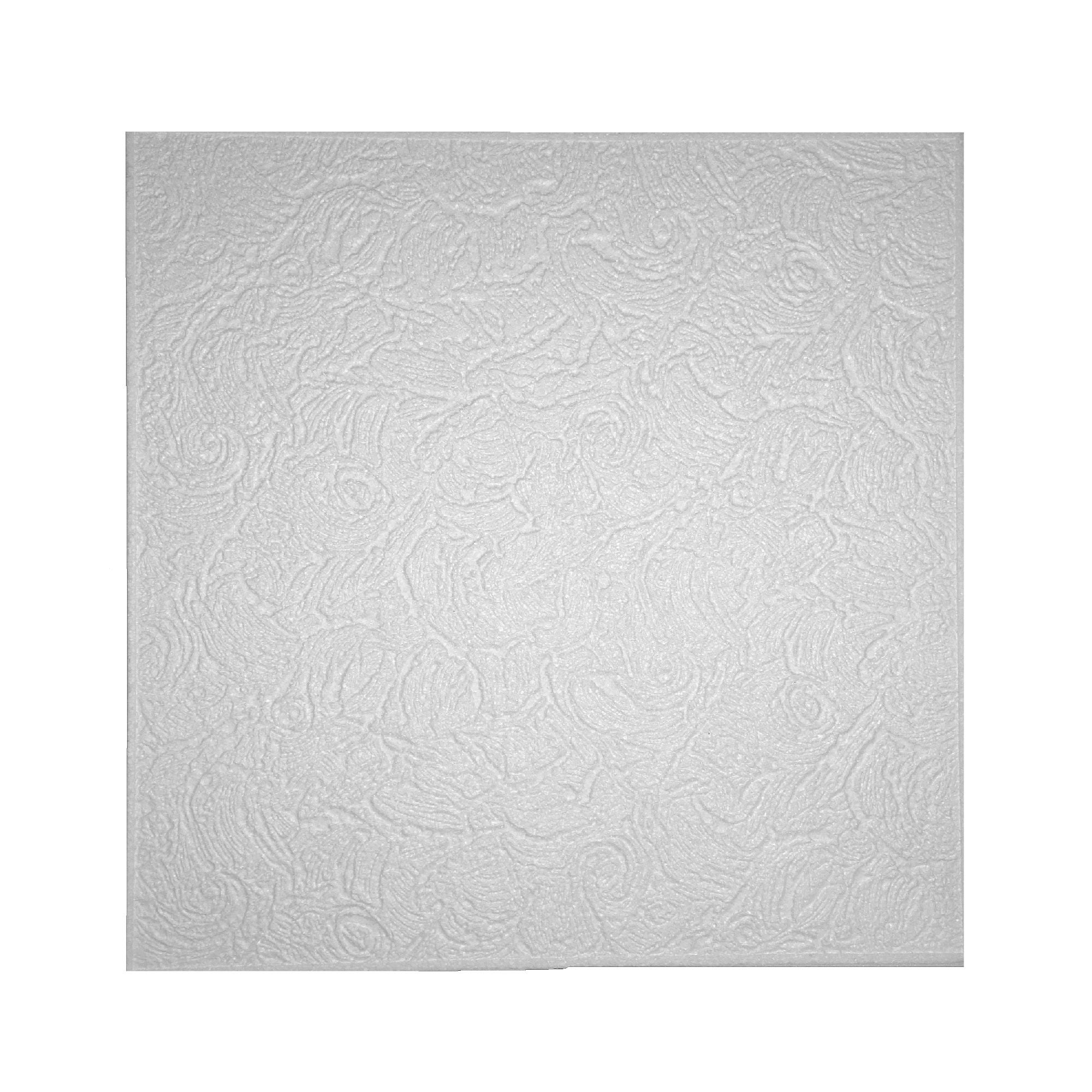 Tavan fals decorativ, polistiren expandat, 6 mm, 50 x 50 cm, alb