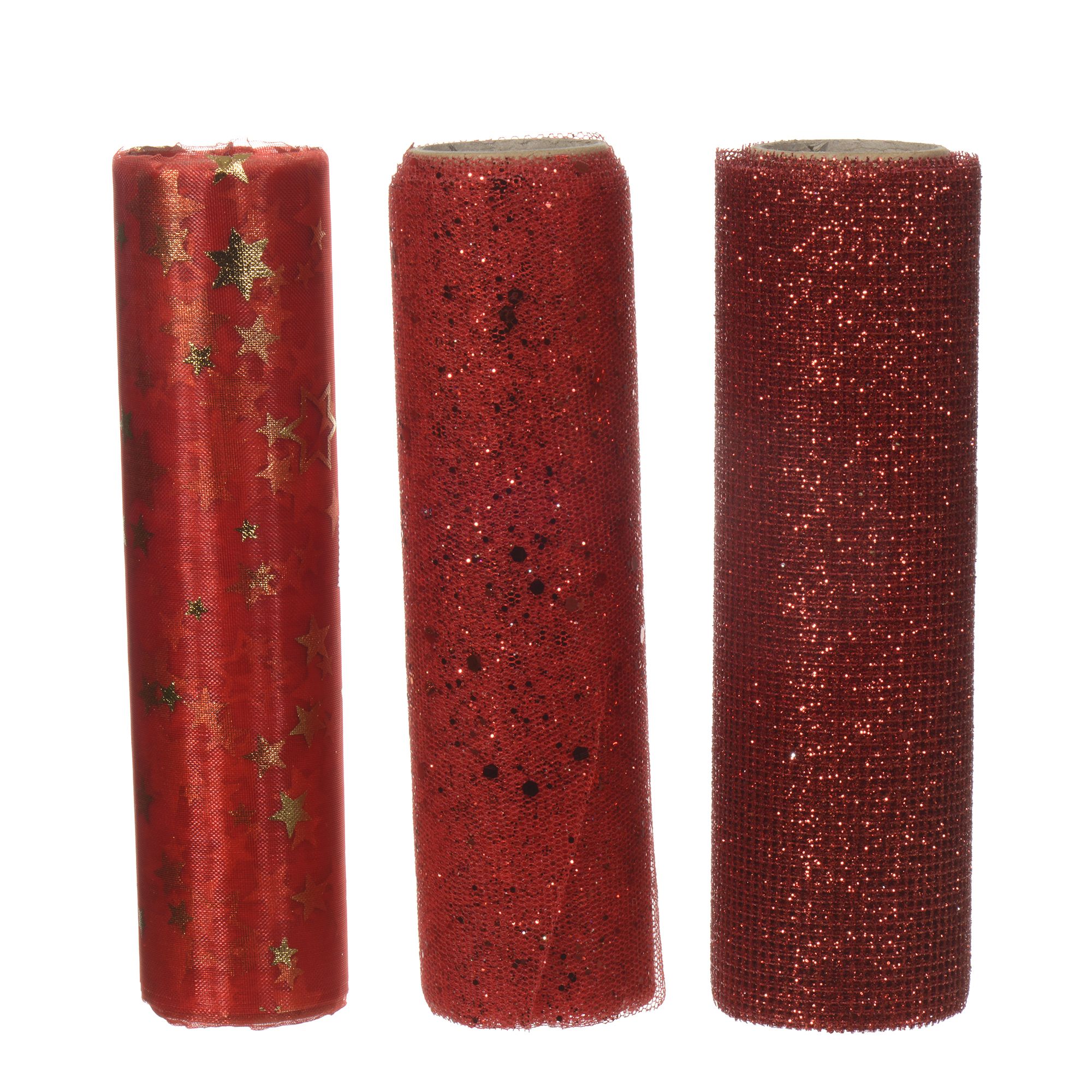 Ambalaj cadouri, pentru Craciun, poliester, rosu, diverse modele