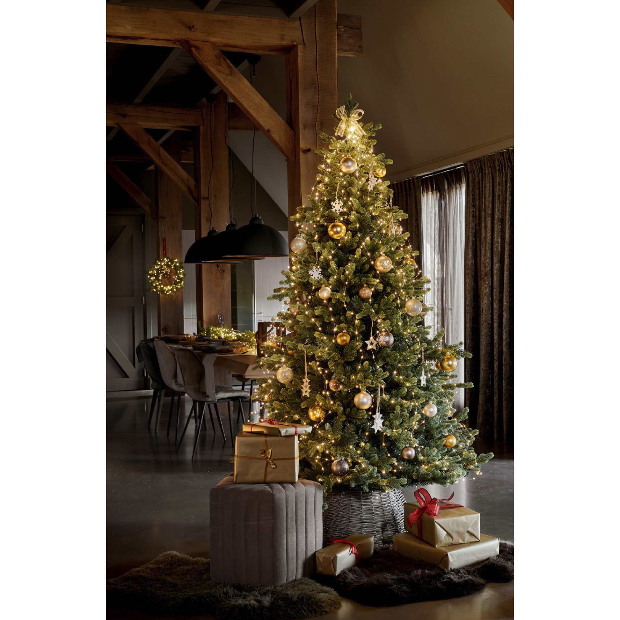 Instalatie de Craciun, Lumineo, tip cascada, 672 micro LED-uri, lungime ...