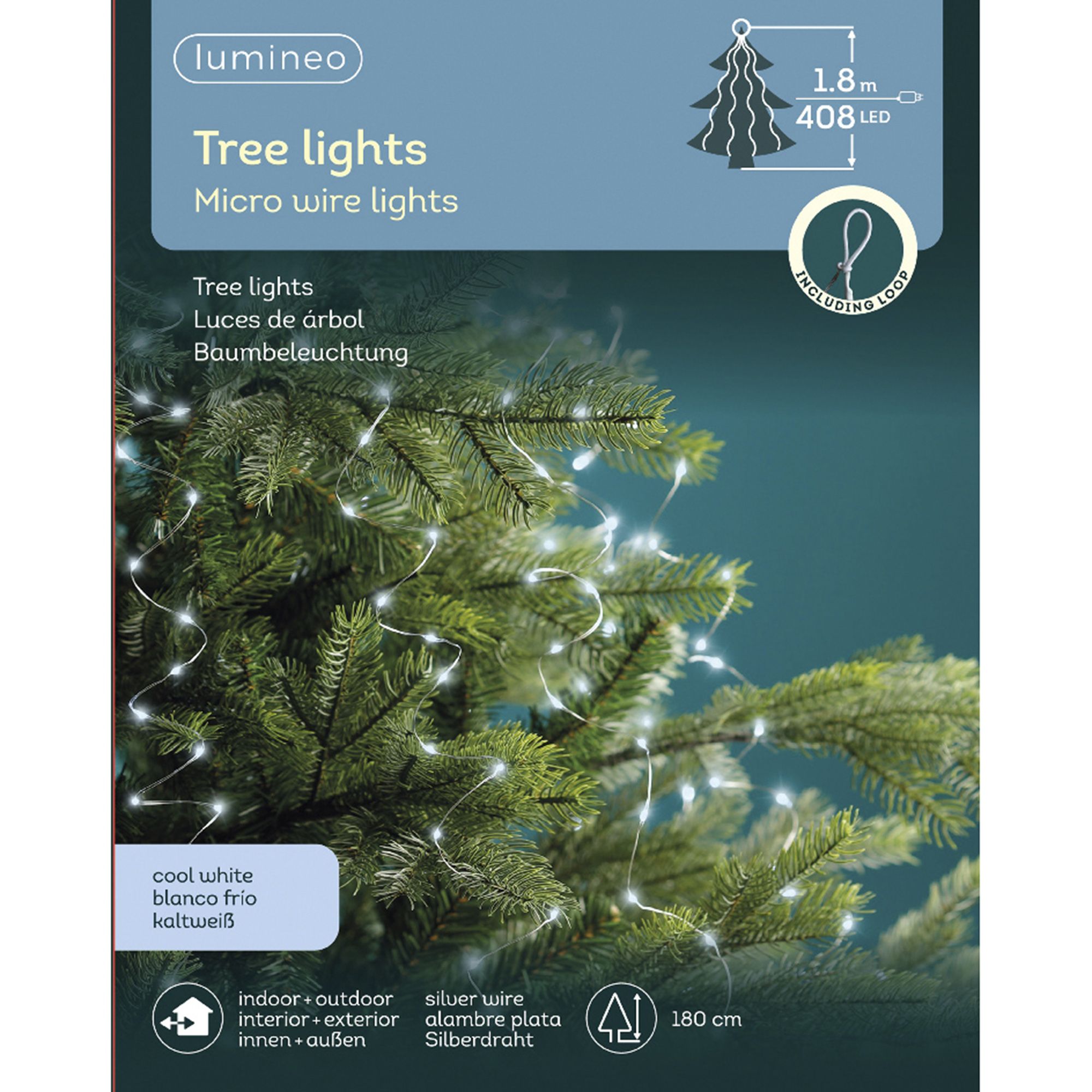 Instalatie de Craciun, Lumineo, tip cascada, 408 micro LED-uri, lungime ...