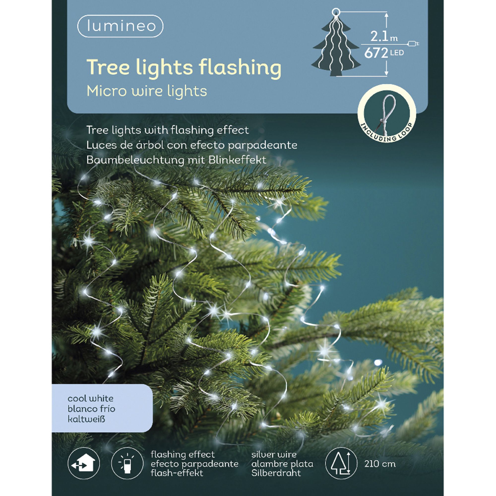 Instalatie de Craciun, Lumineo, tip cascada, 672 micro LED-uri, lungime ...