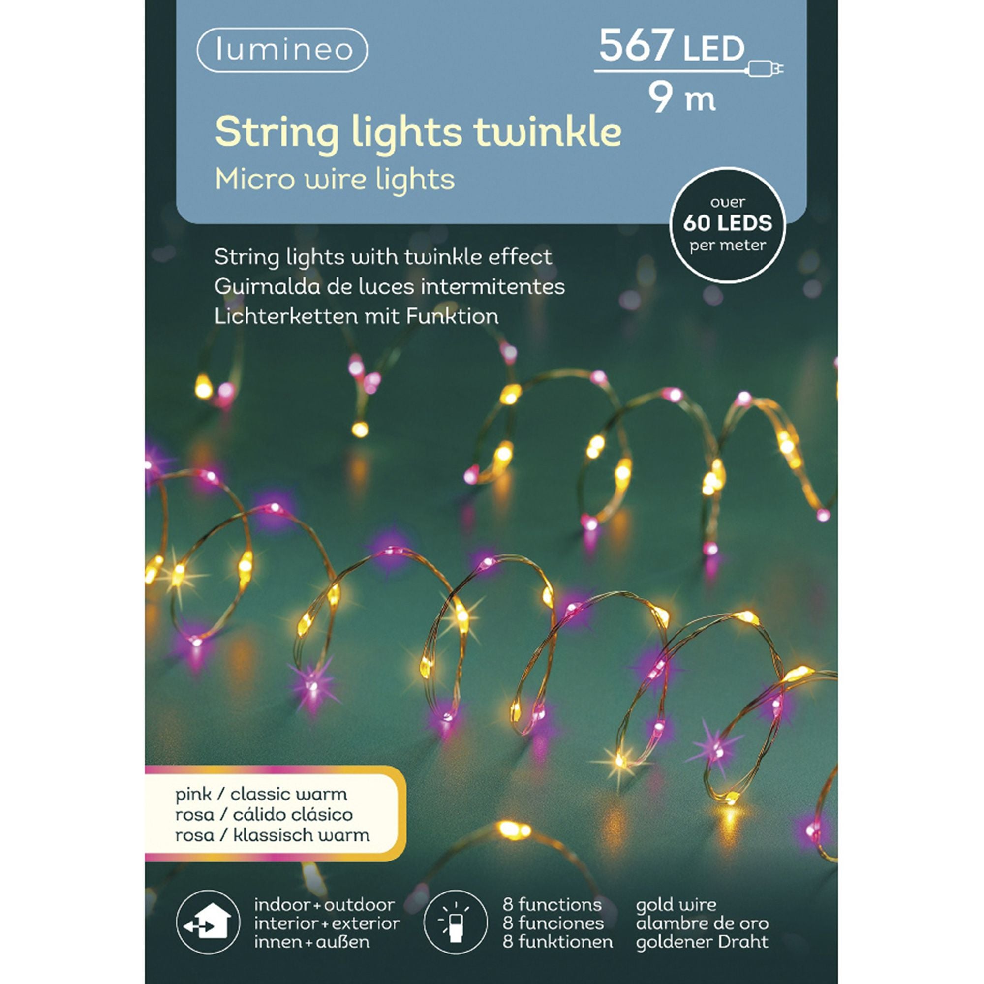 Instalatie de Craciun, Lumineo, tip sir, 567 micro LED-uri, lungime 9 m ...