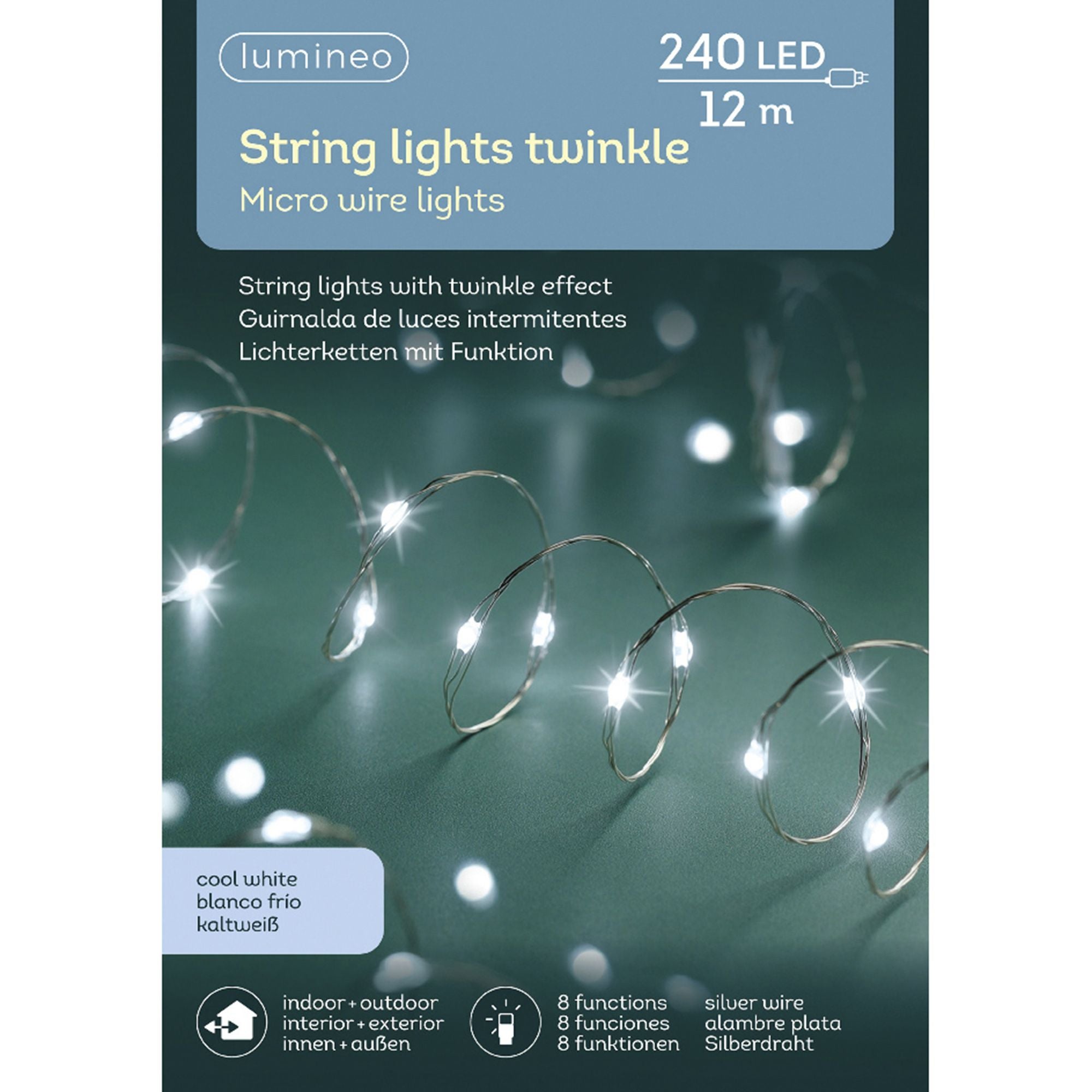 Instalatie de Craciun, Lumineo, tip sir, 240 micro LED-uri, lungime 12 ...