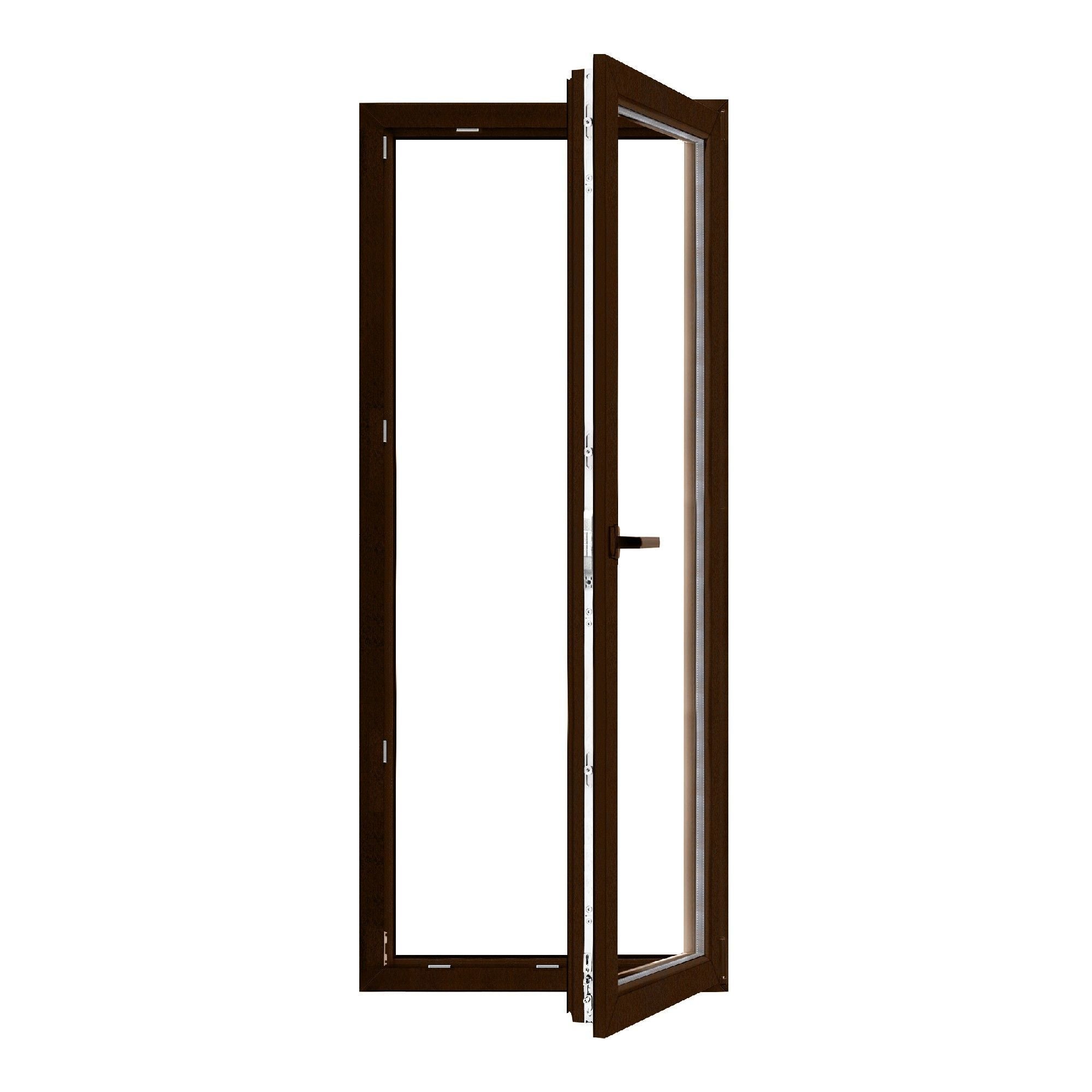 Usa PVC balcon, 5 camere, 86 x 204 cm, deschidere dubla, dreapta, nuc