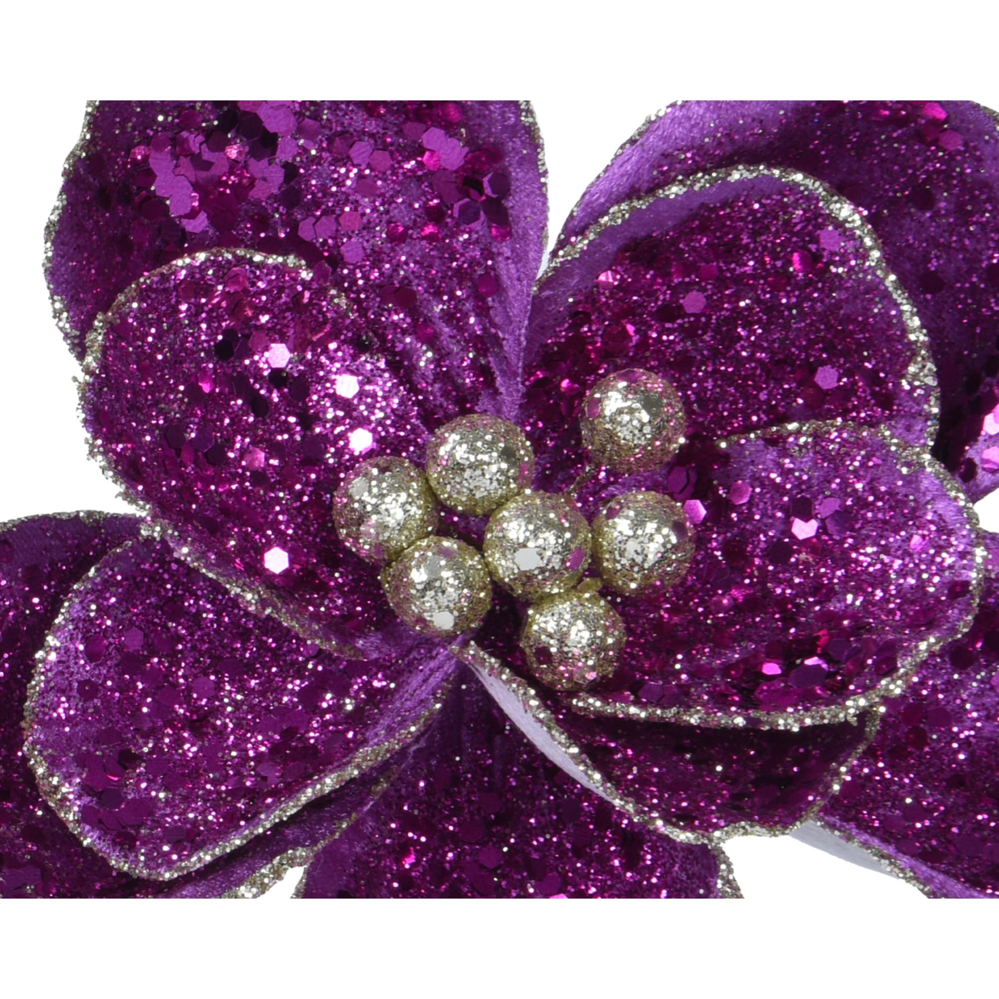 Floare artificiala, cu clips, poliester, Ø 15 cm, mov