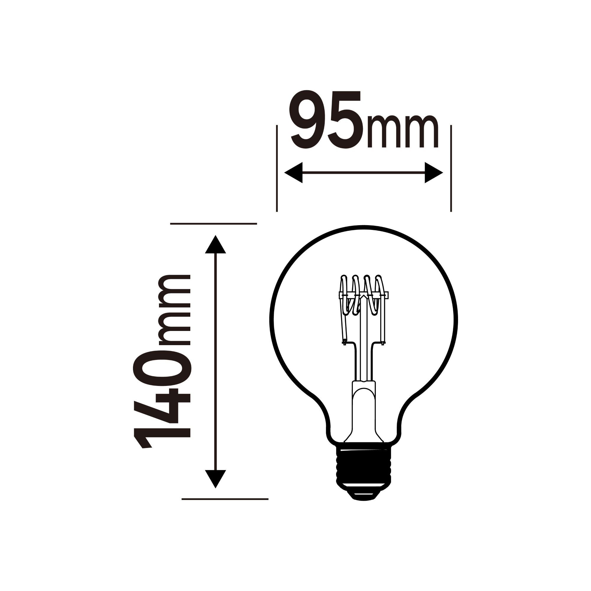 Bec LED Lexman, E27, G95, 7.8 W, alb cald, 2700K, 1055 lm, tip glob ...