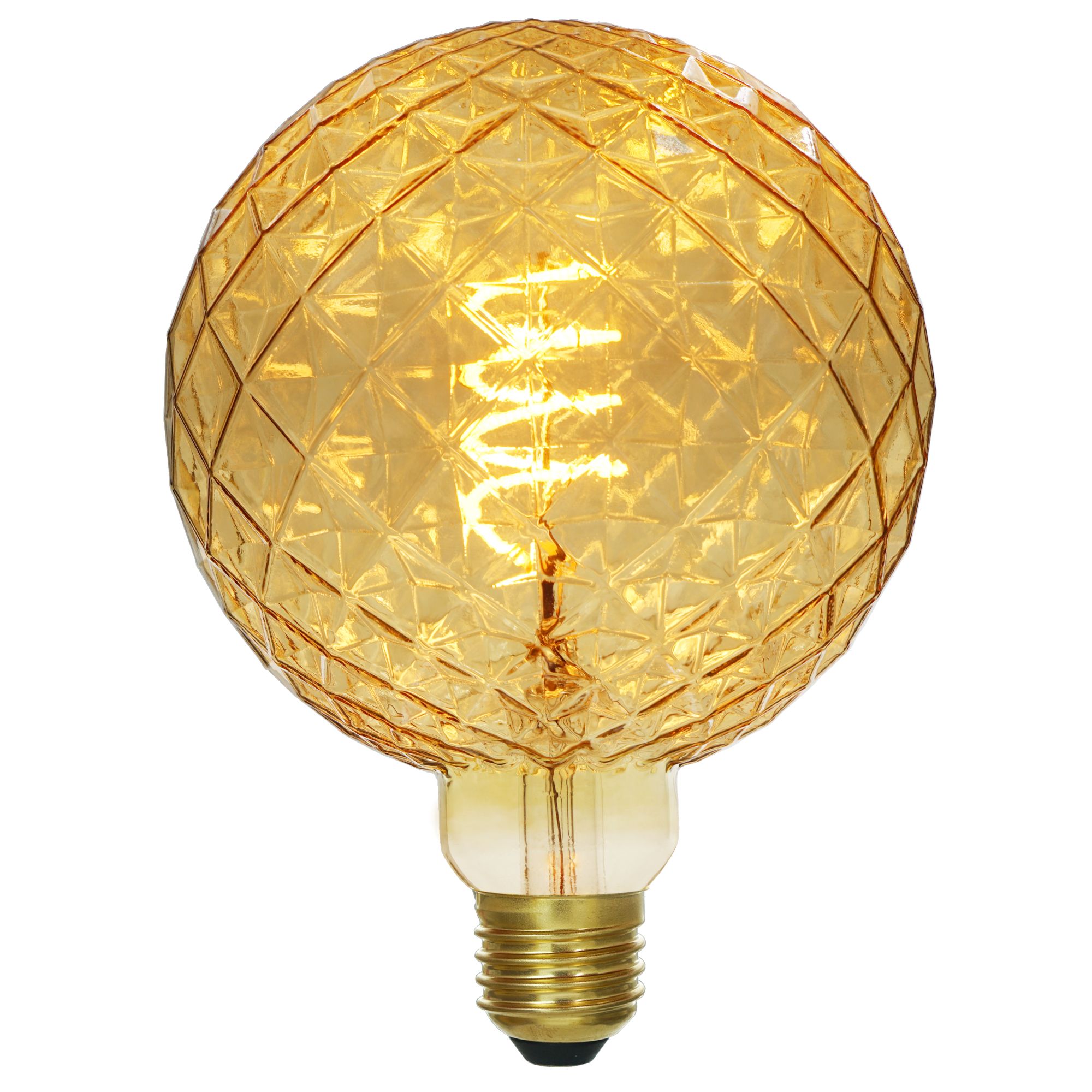 Bec LED decorativ Lexman, 4 W, E27, G125, alb cald, 1800K, 200 lm ...