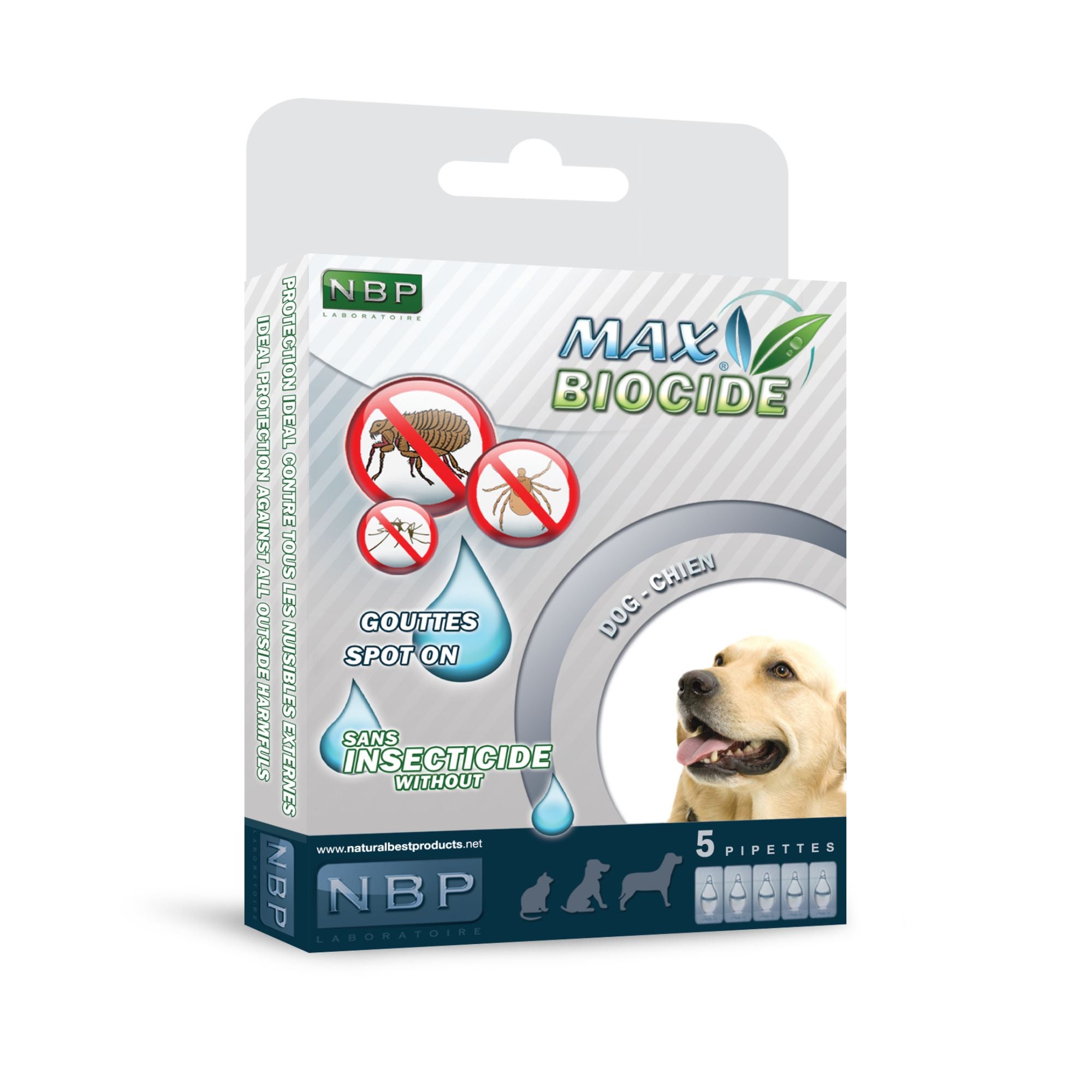 Pipeta antiparazitare pentru caini, Max Biocide (set 5 buc)