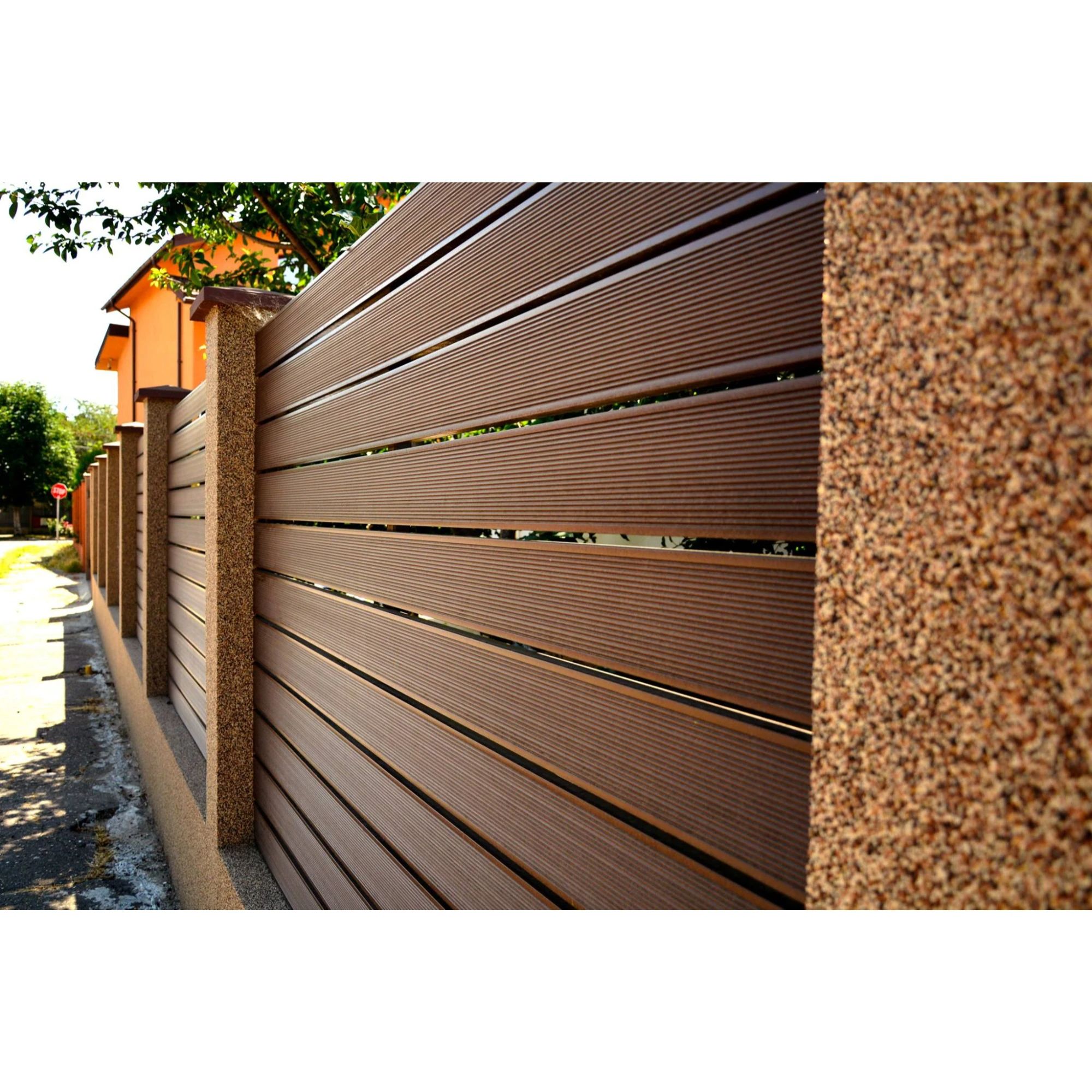 Scandura WPC pentru gard, 2000 x 120 x 24 mm, maro, aspect mat