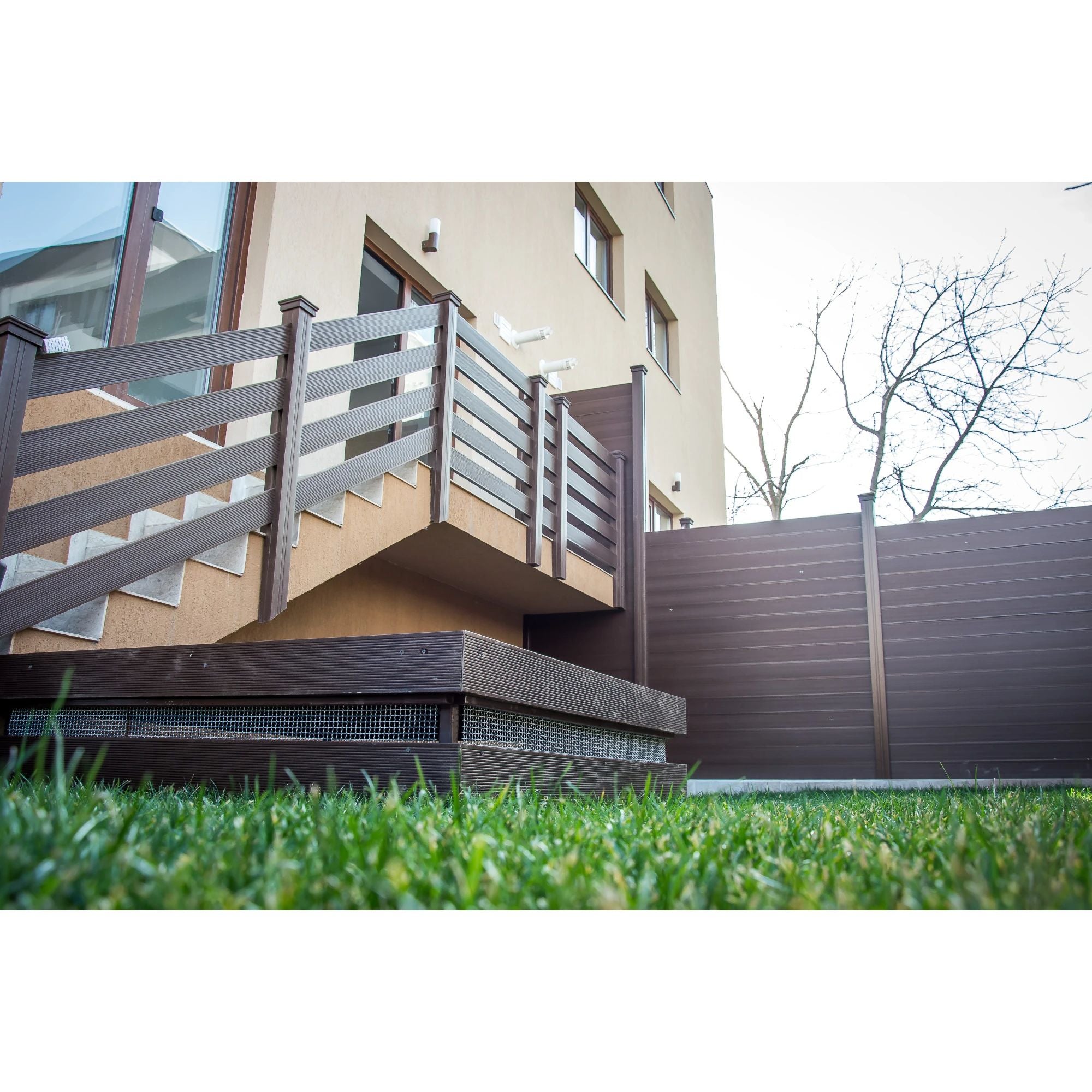 Scandura WPC pentru gard, 2000 x 120 x 24 mm, maro, aspect mat