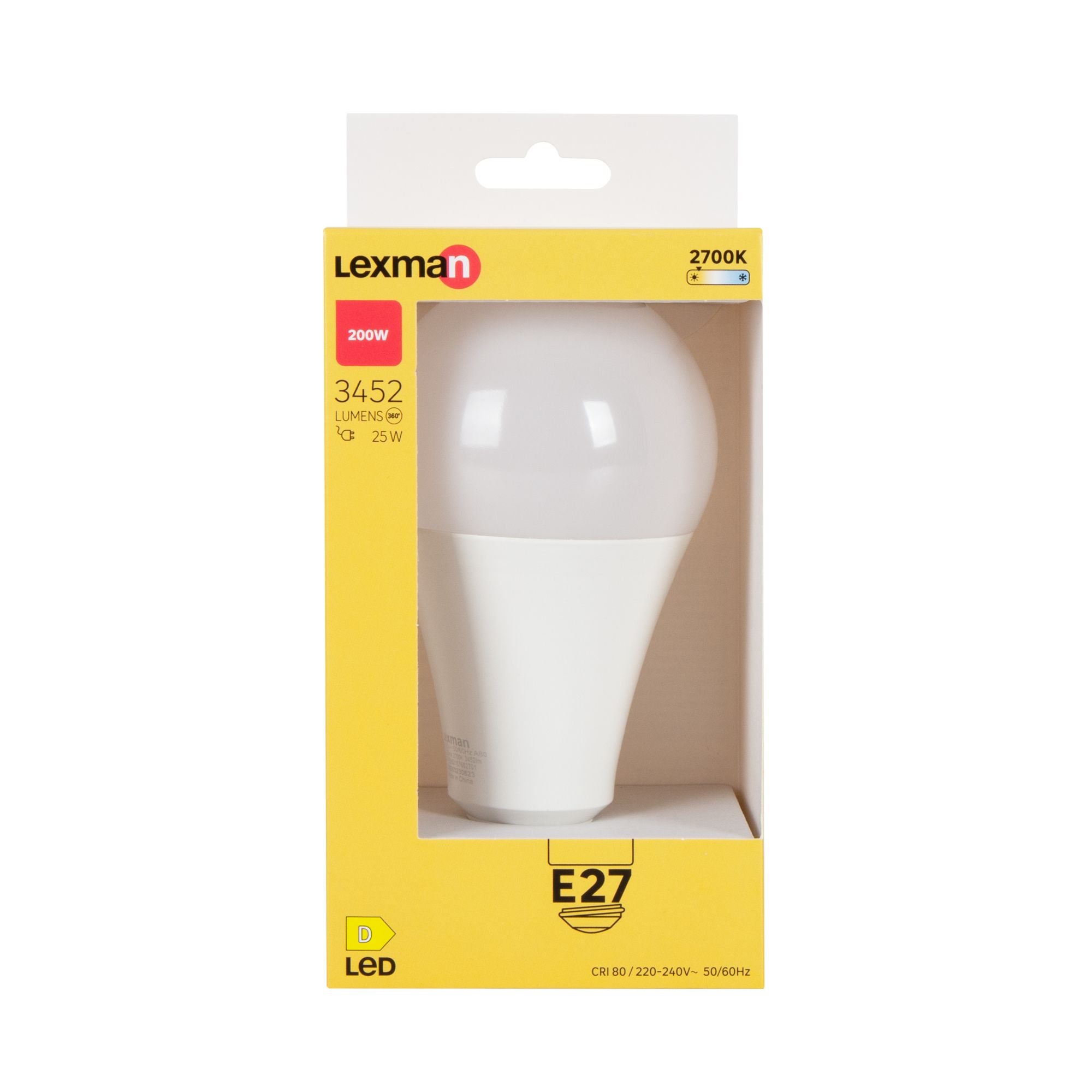 Bec LED Lexman, E27, A80, 25 W, alb cald, 2700K, 3452 lm, mat