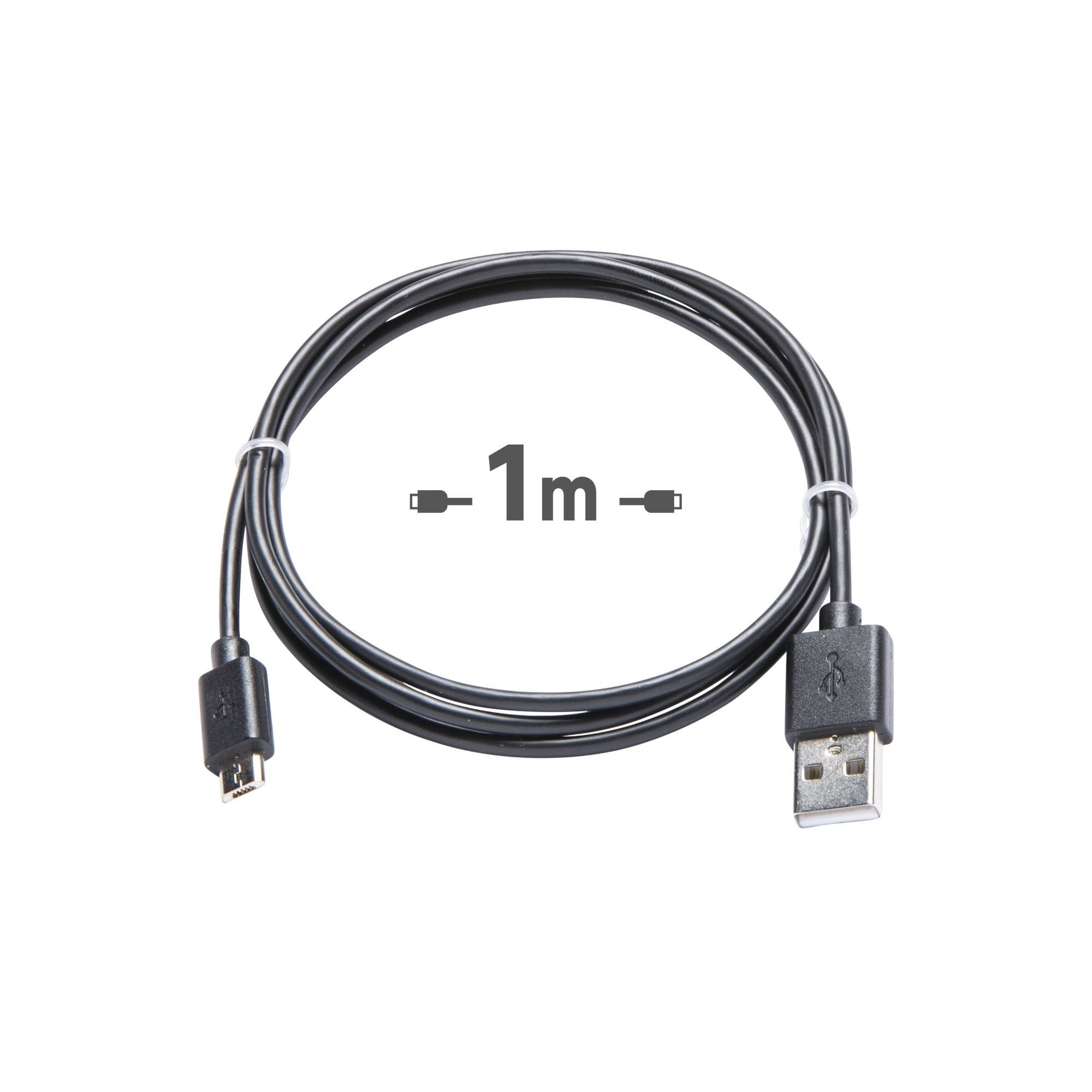 Cablu USB Lexman, micro USB - USB tip A, cauciuc, 1 m, negru