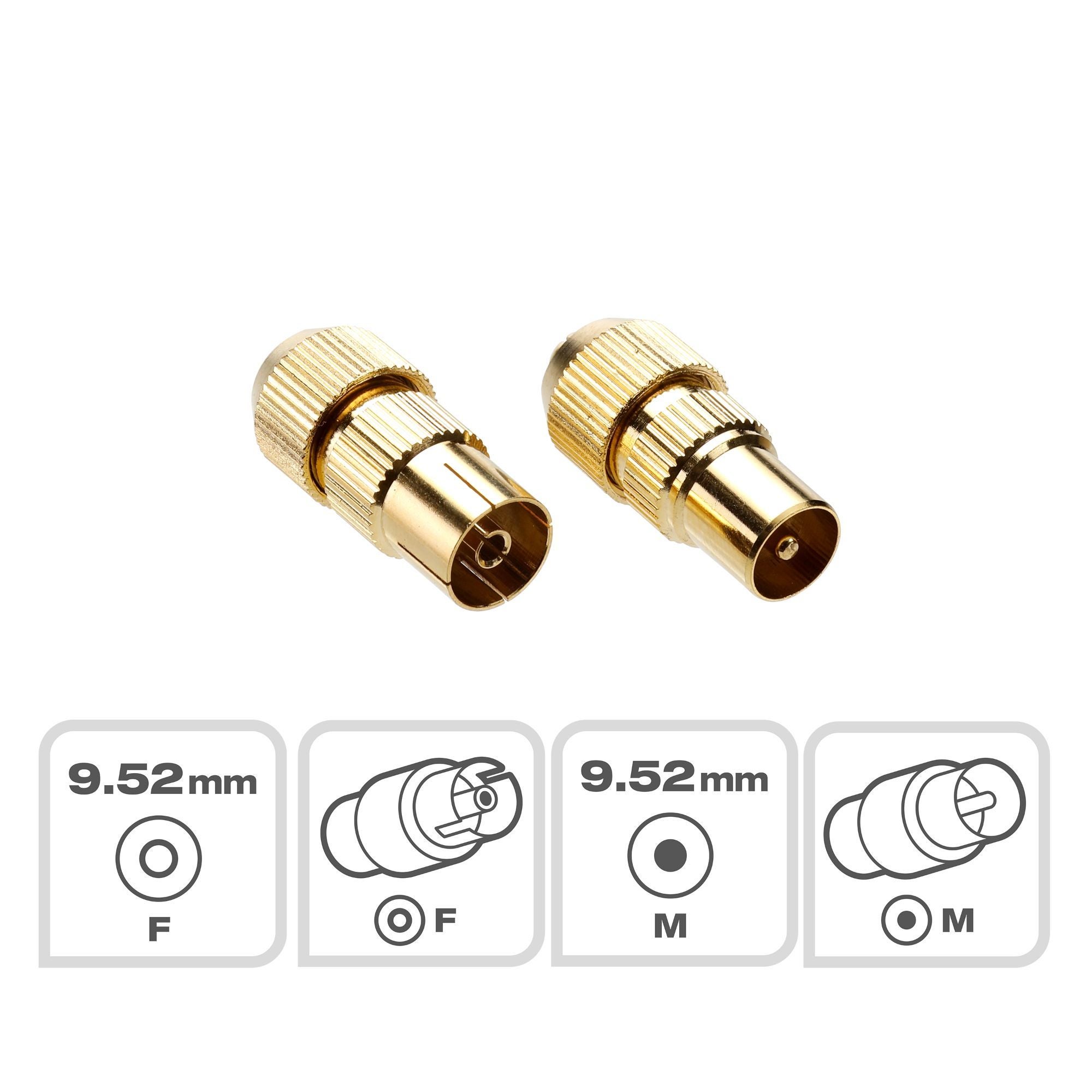 Mufe pentru cablu TV Lexman, coaxial, 9.52 mm, set mama - tata, metal ...