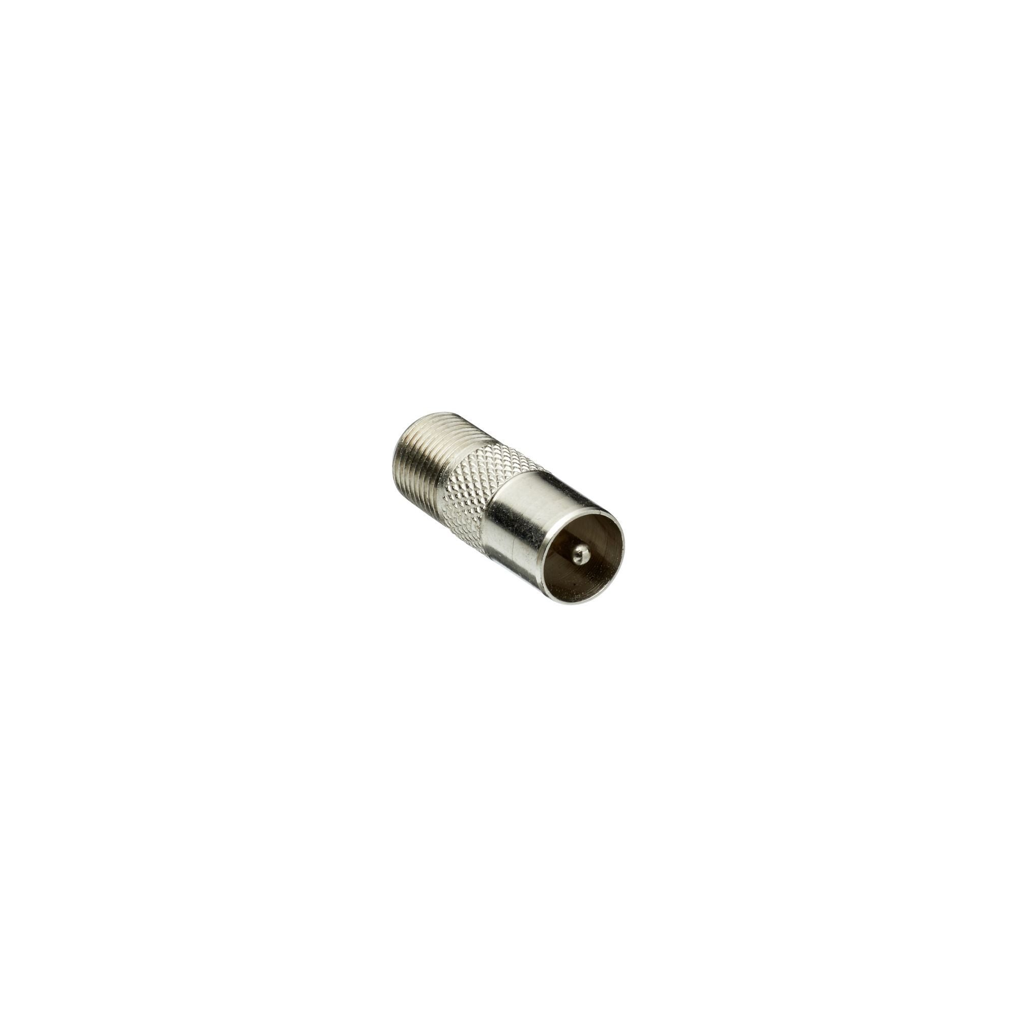 Adaptor cablu TV Lexman, coaxial, tip F, 9.52 mm, mama-tata, metal, argintiu