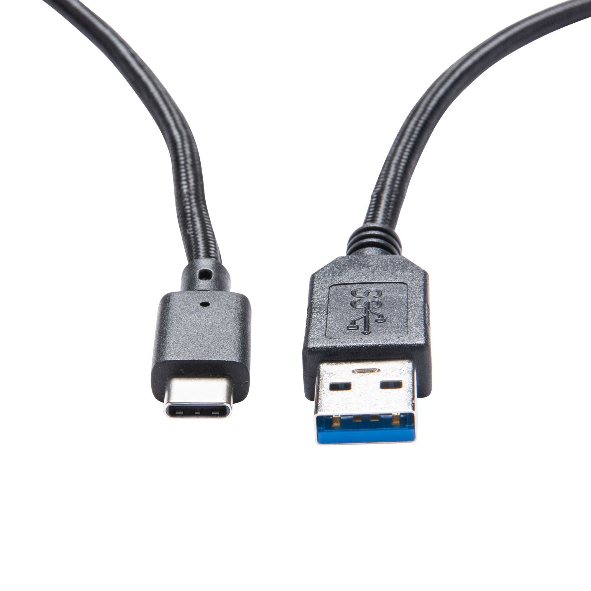 Cablu USB Lexman, USB tip A - USB tip C 3.2, textil/cupru, 2 m, negru