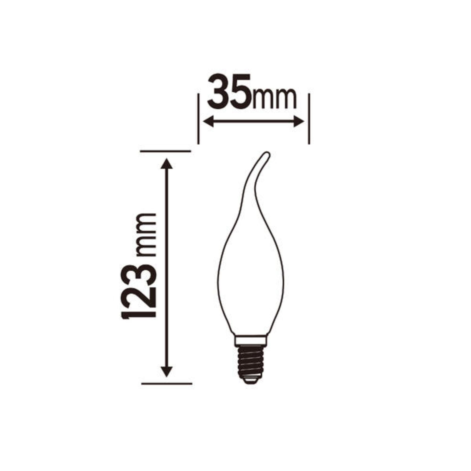 Bec LED Lexman Milky, E14, CF35, 3.4 W, alb neutru, 4000K, 470 lm, tip ...