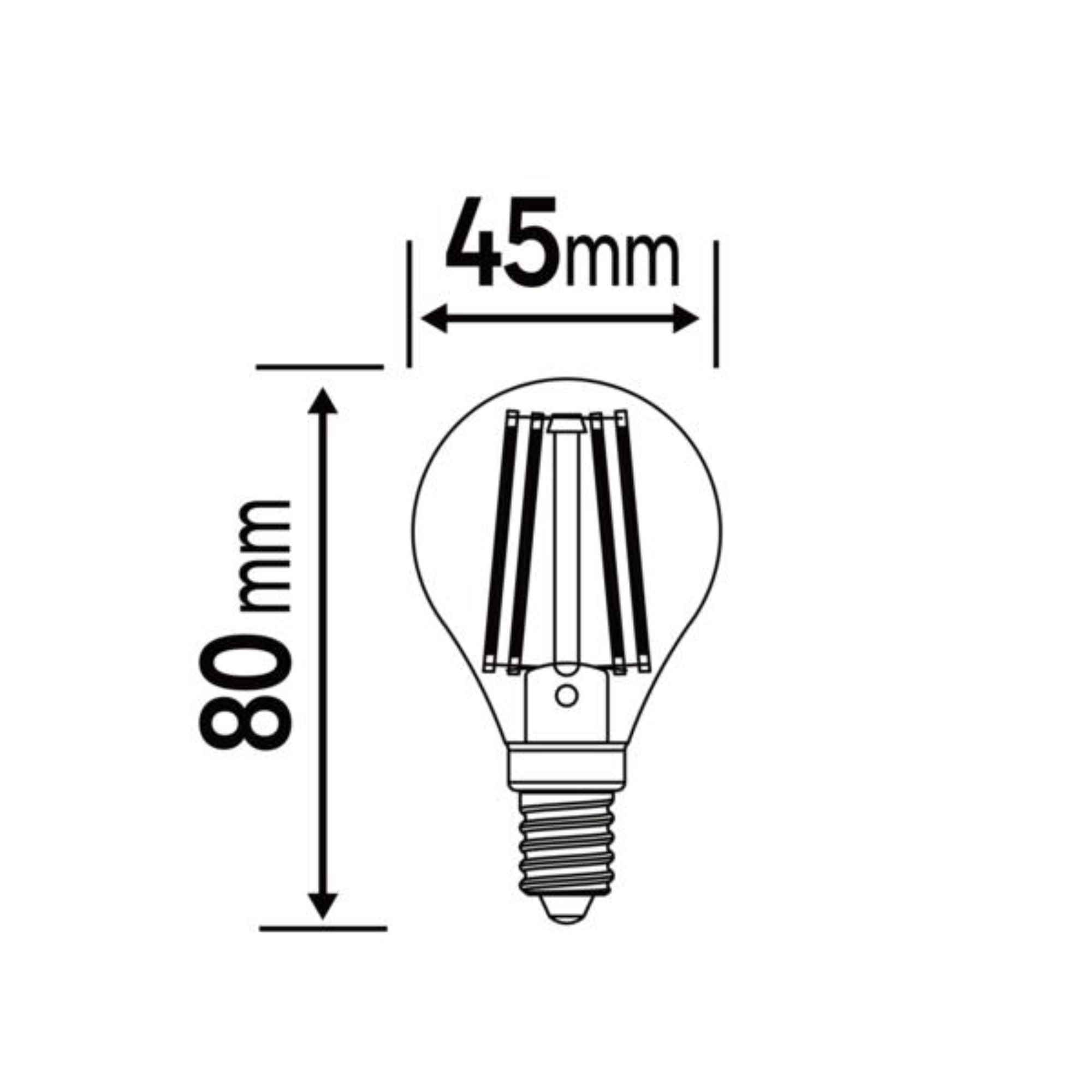 Bec LED Lexman, E14, G45, 5.9 W, alb cald, 2700k, 806 lm, filament clar