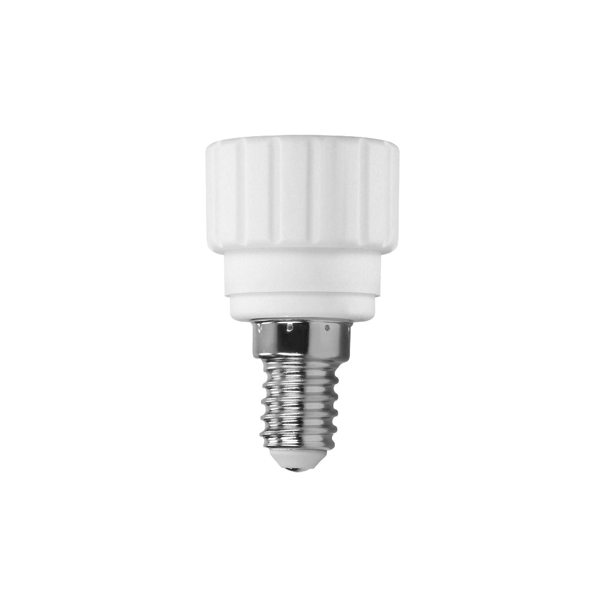 Adaptor soclu bec E14/GU10, plastic, alb