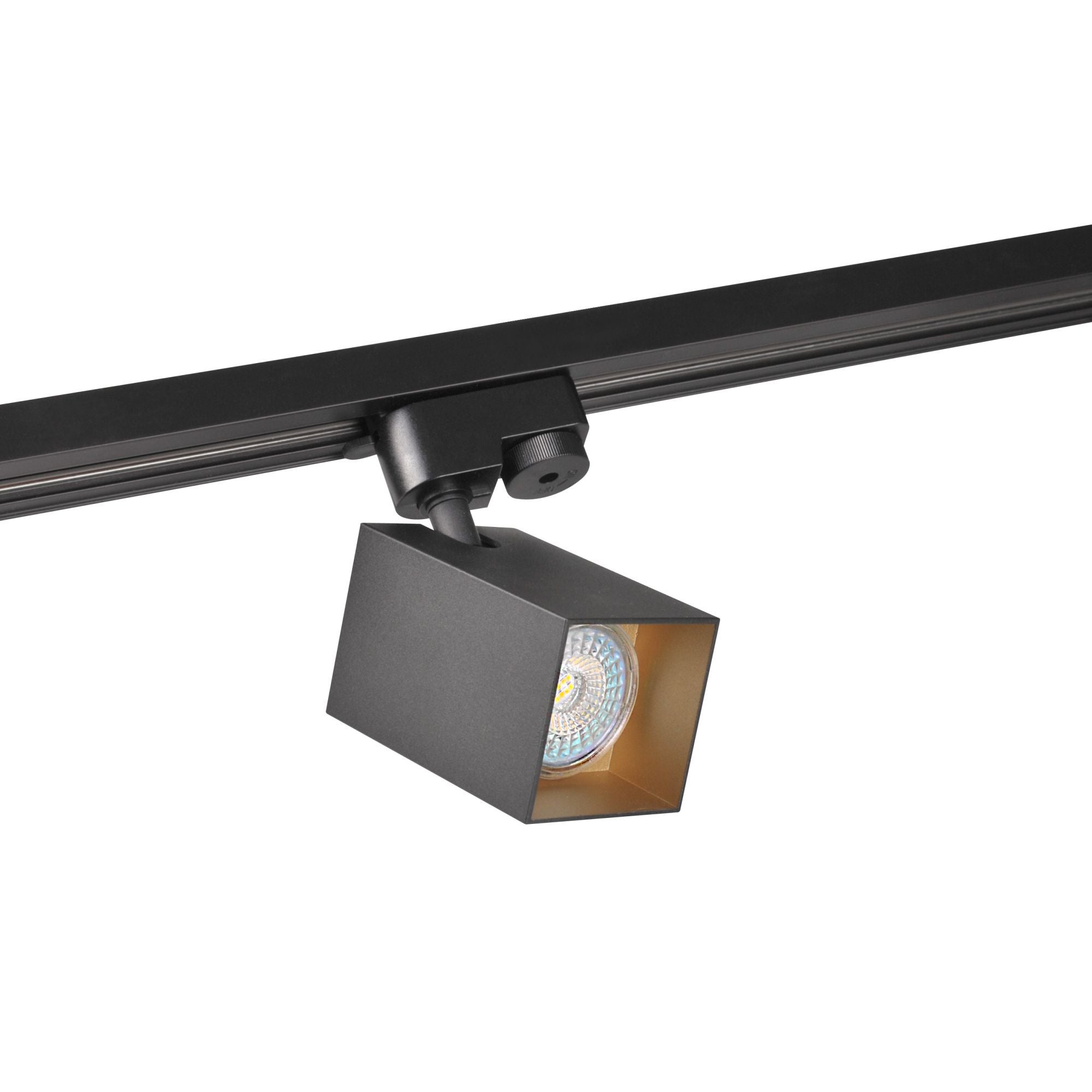 Spot pe sina Square, 1 x GU10, negru/auriu