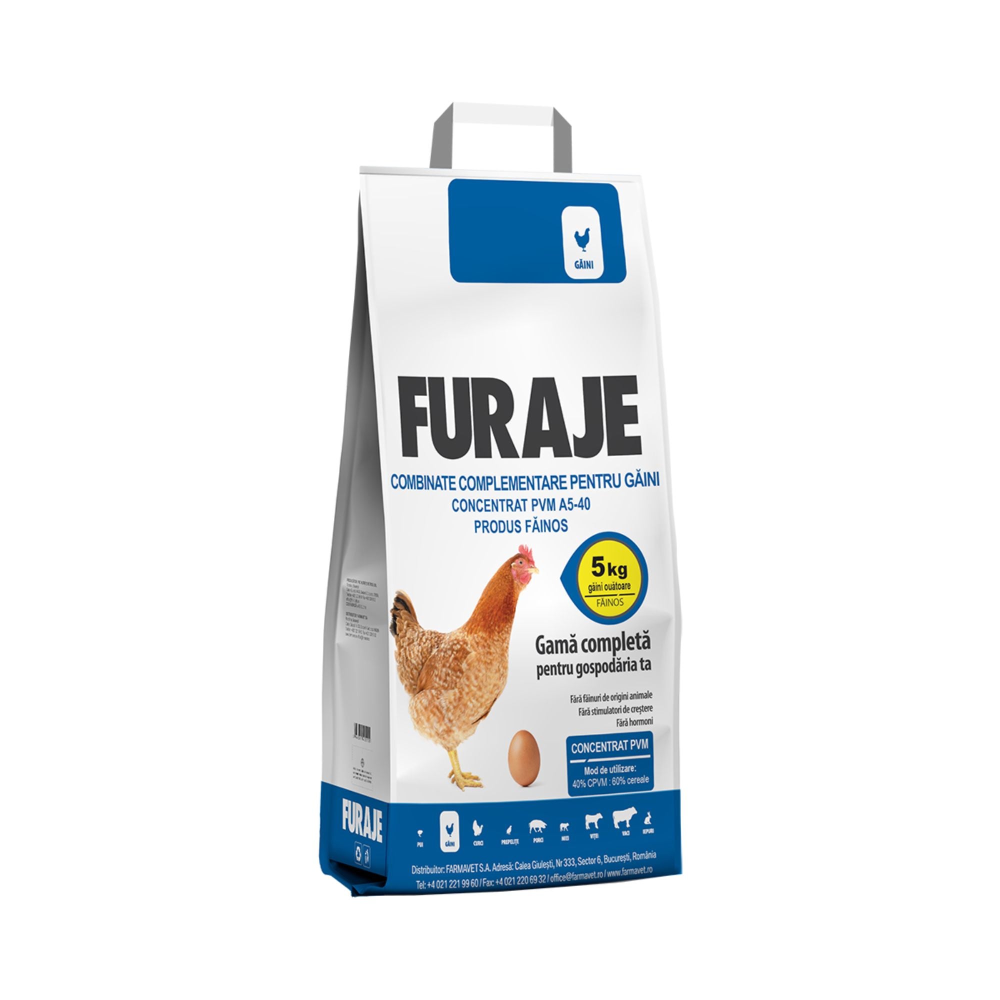 Furaj complet pentru gaini ouatoare, Farmevet, 5 kg