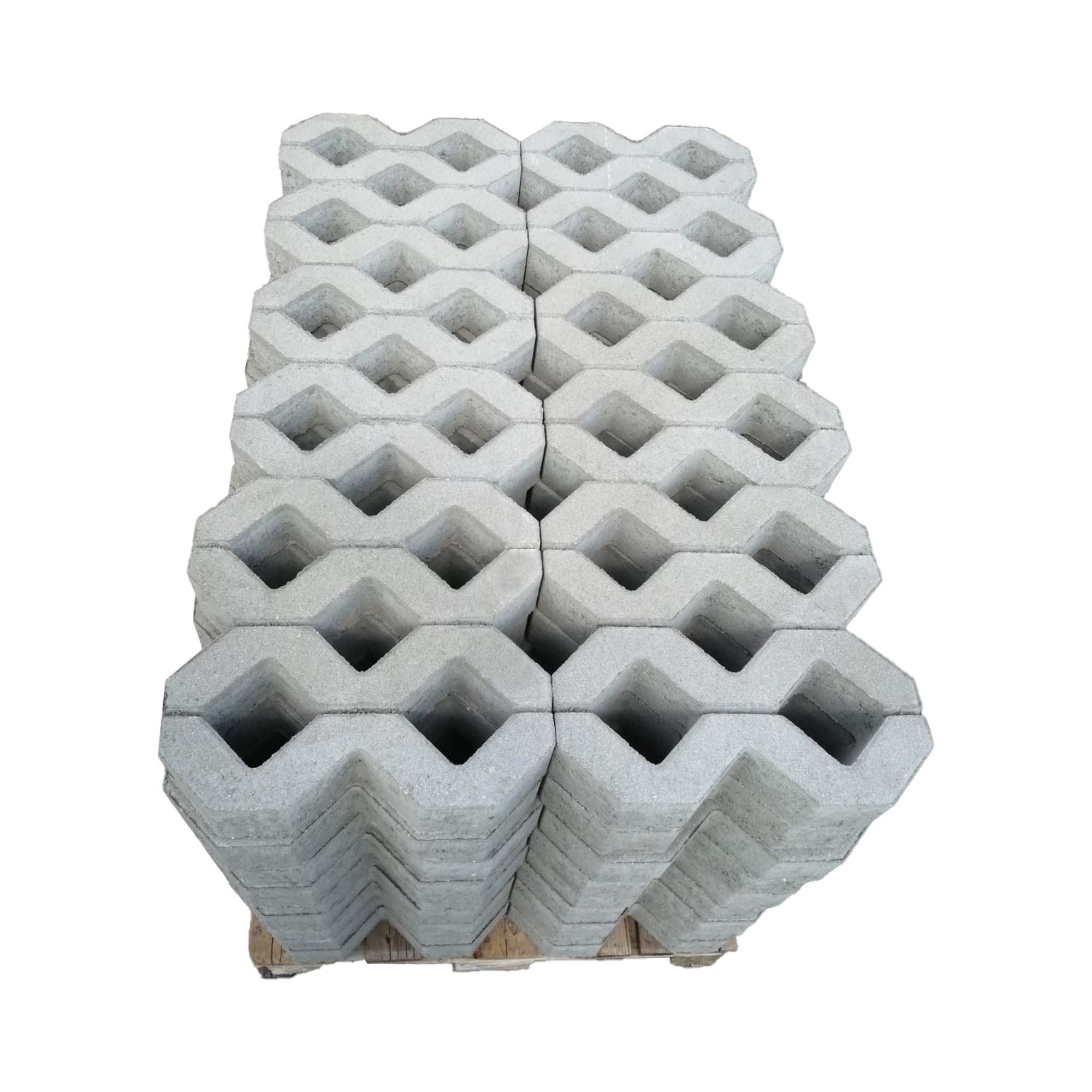 Pavaj beton, forma de grila, 400 x 400 x 80 mm, gri ciment