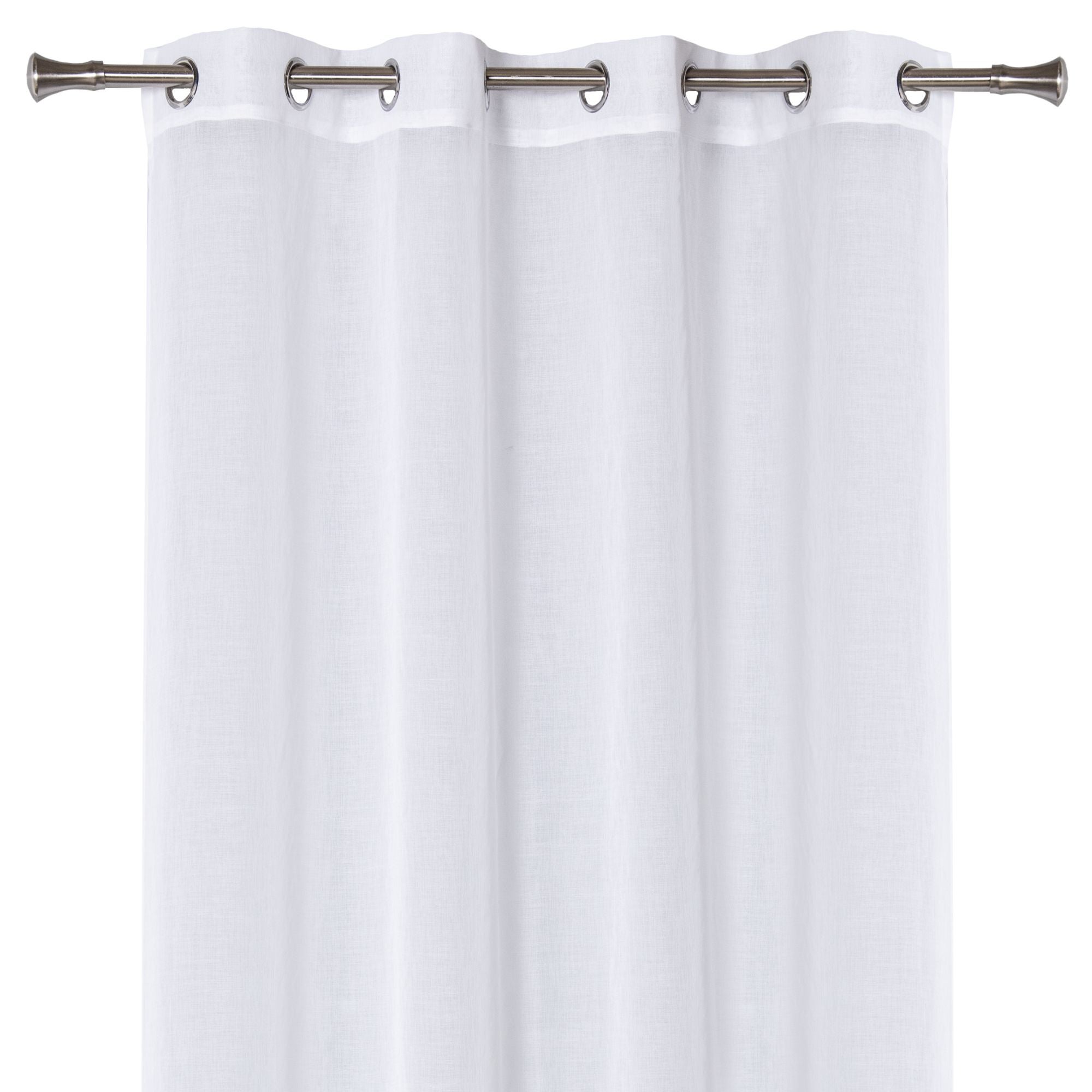 Perdea 140 x 260 cm Mary, cu inele, alb