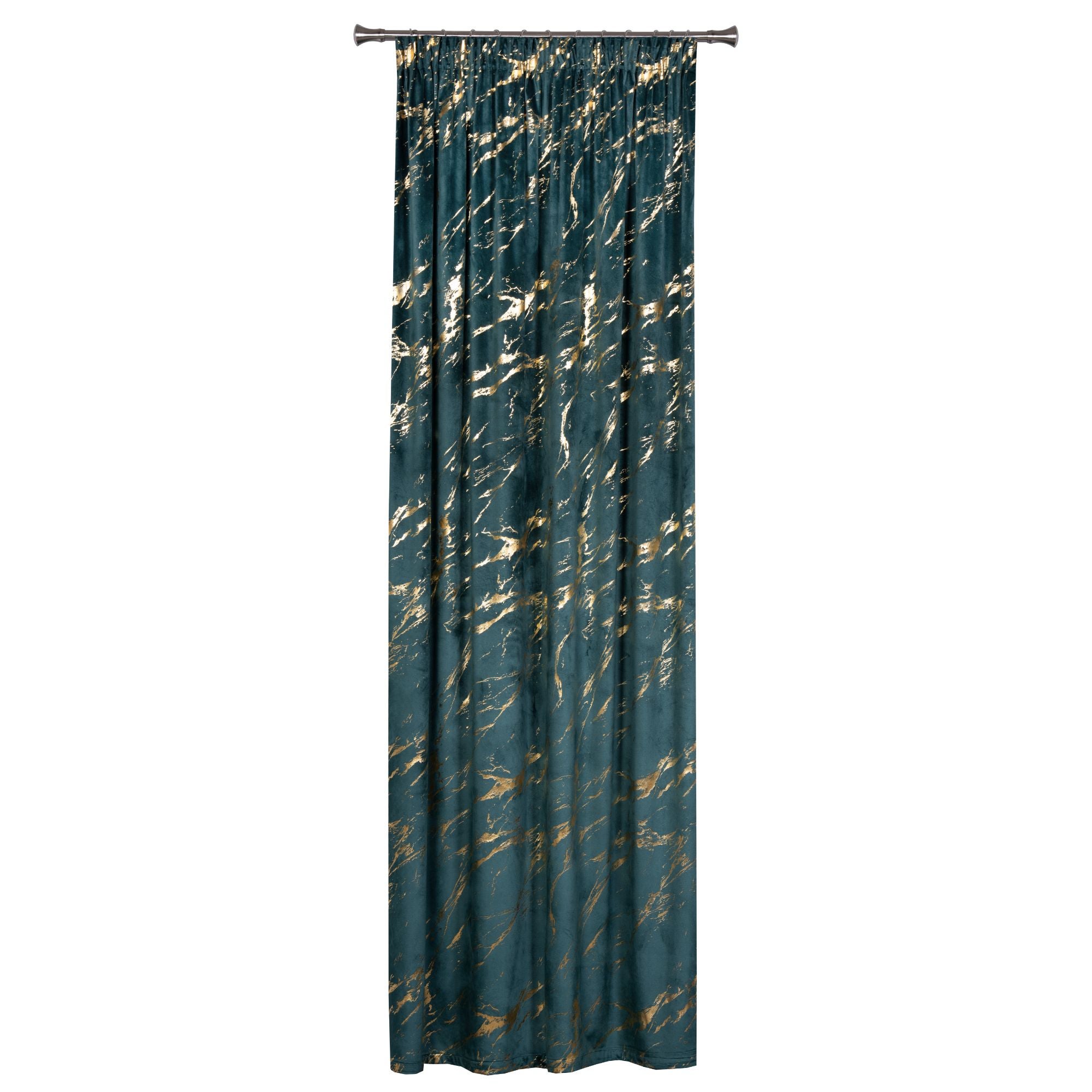 Draperie 140 x 260 cm Storm, cu rejansa, verde/auriu