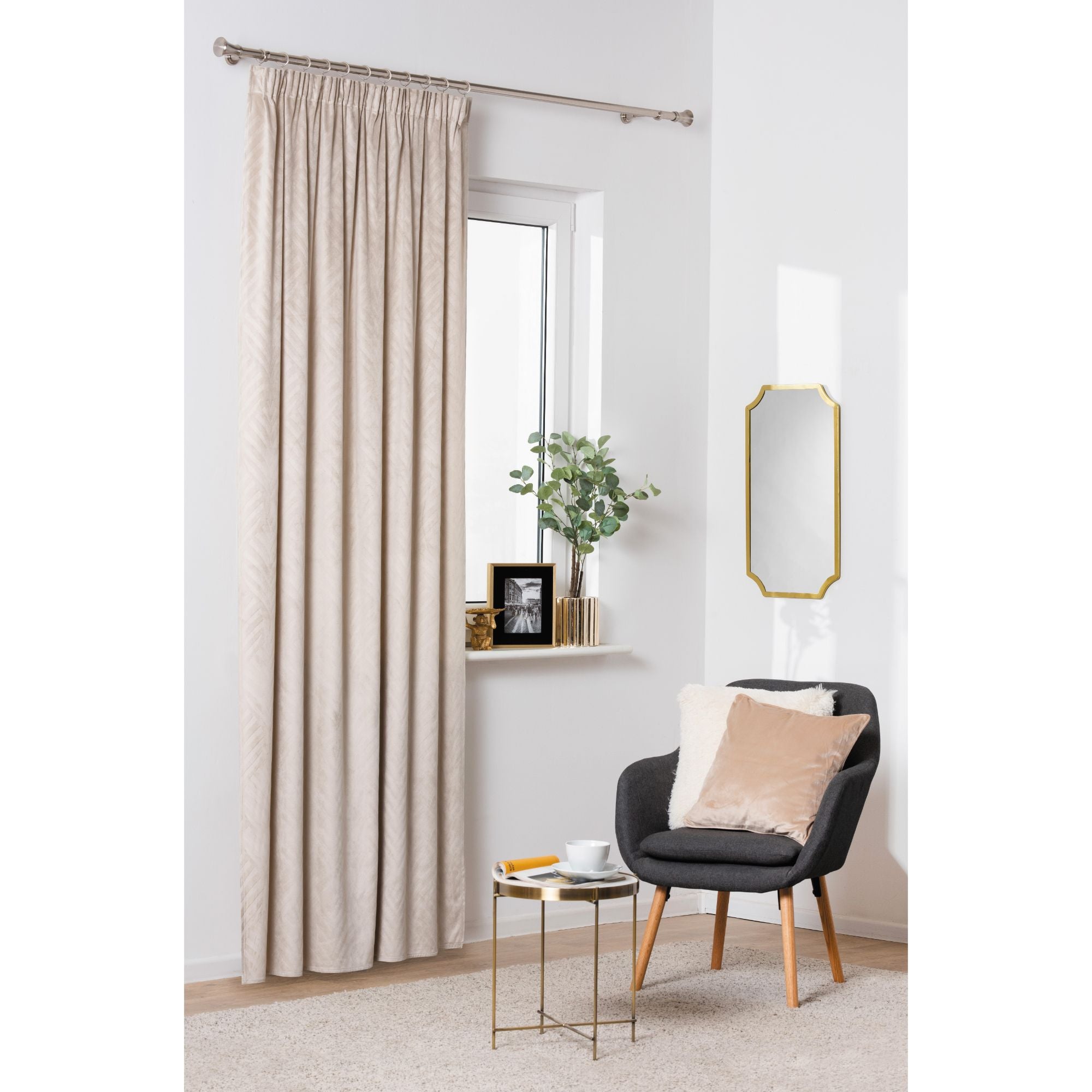 Draperie 135 x 245 cm Erte, cu rejansa, bej