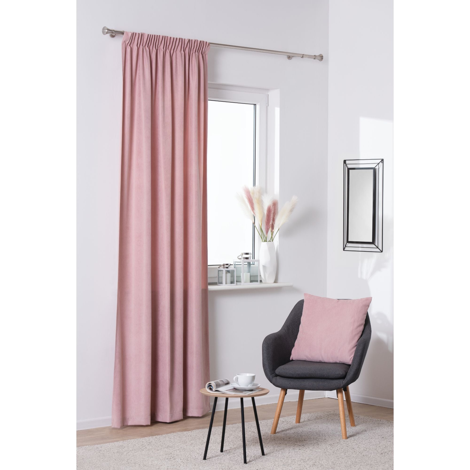 Draperie 140 x 260 cm Zahra, cu rejansa, roz