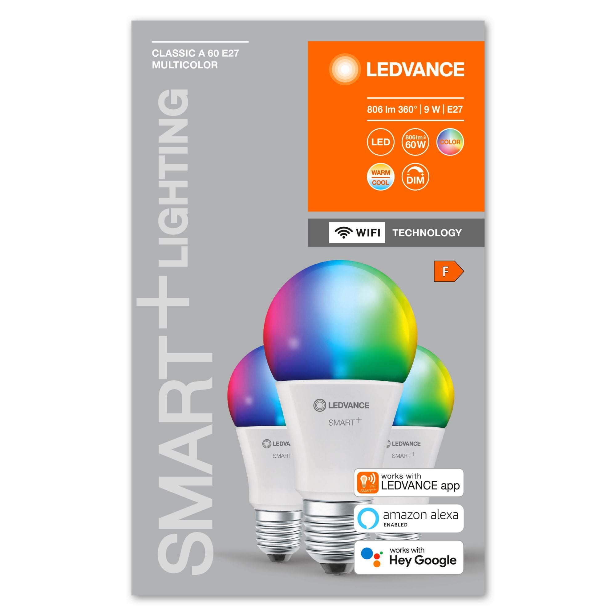 Bec LED Ledvance, E27, 9 W, CCT, smart, RGB, set 3 bucati